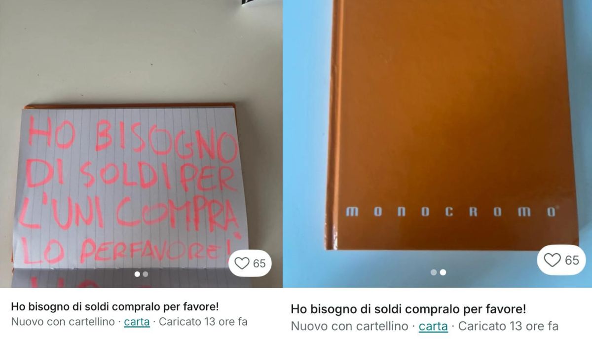 "Ho bisogno di soldi per l'uni": quaderno a 30€ su Vinted