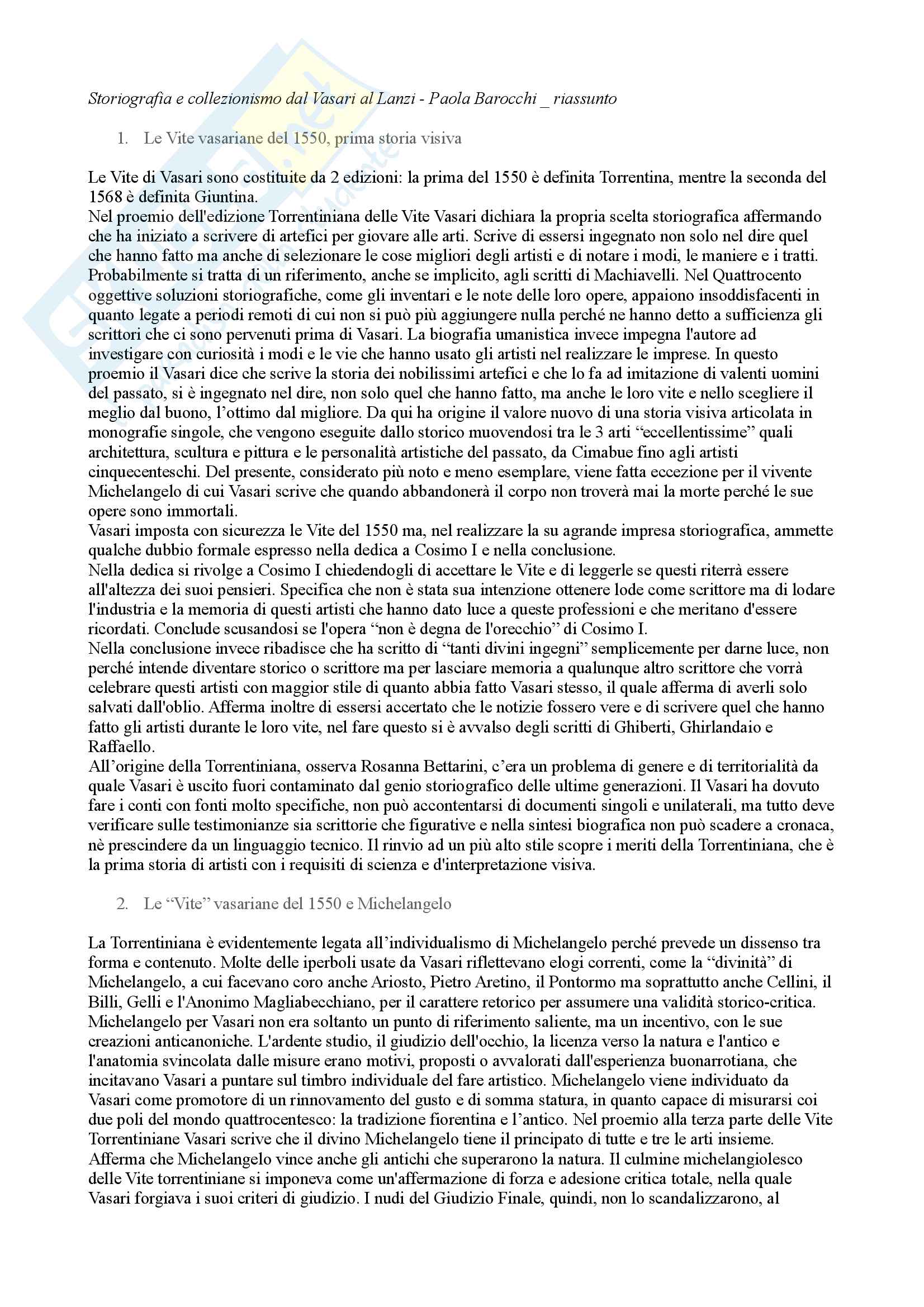Riassunto esame Storia della critica d'arte, prof. Nigro, libro ...