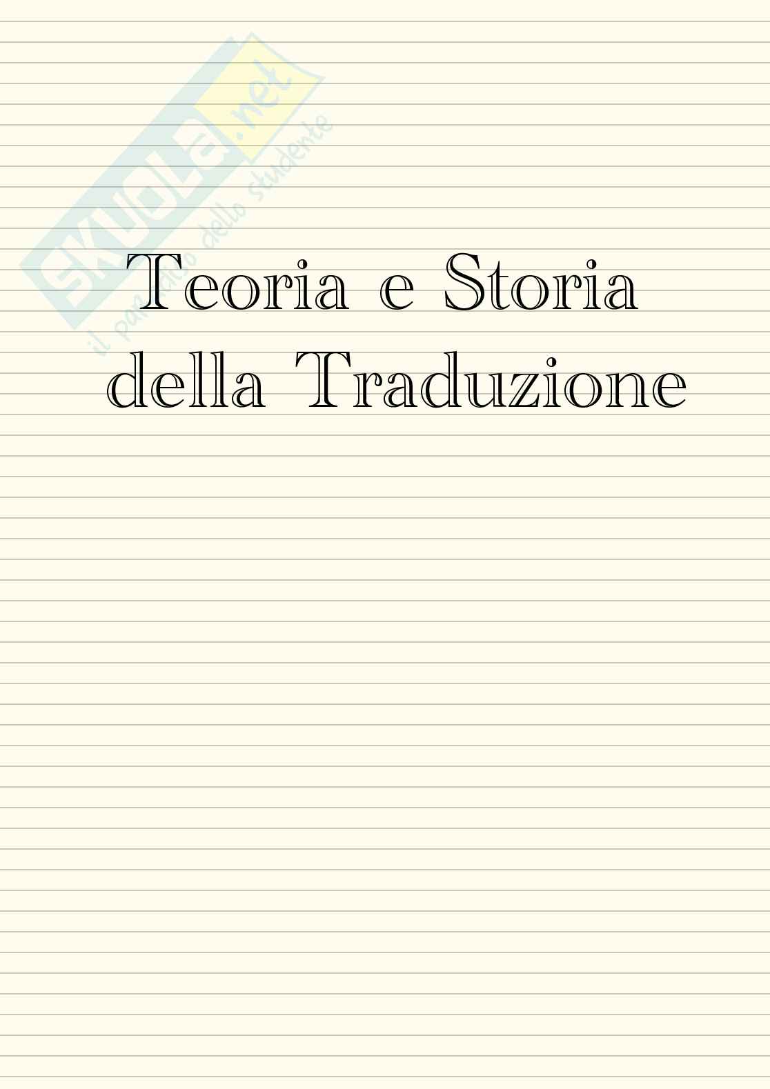 Appunti di Teoria e storia della traduzione - prima parte