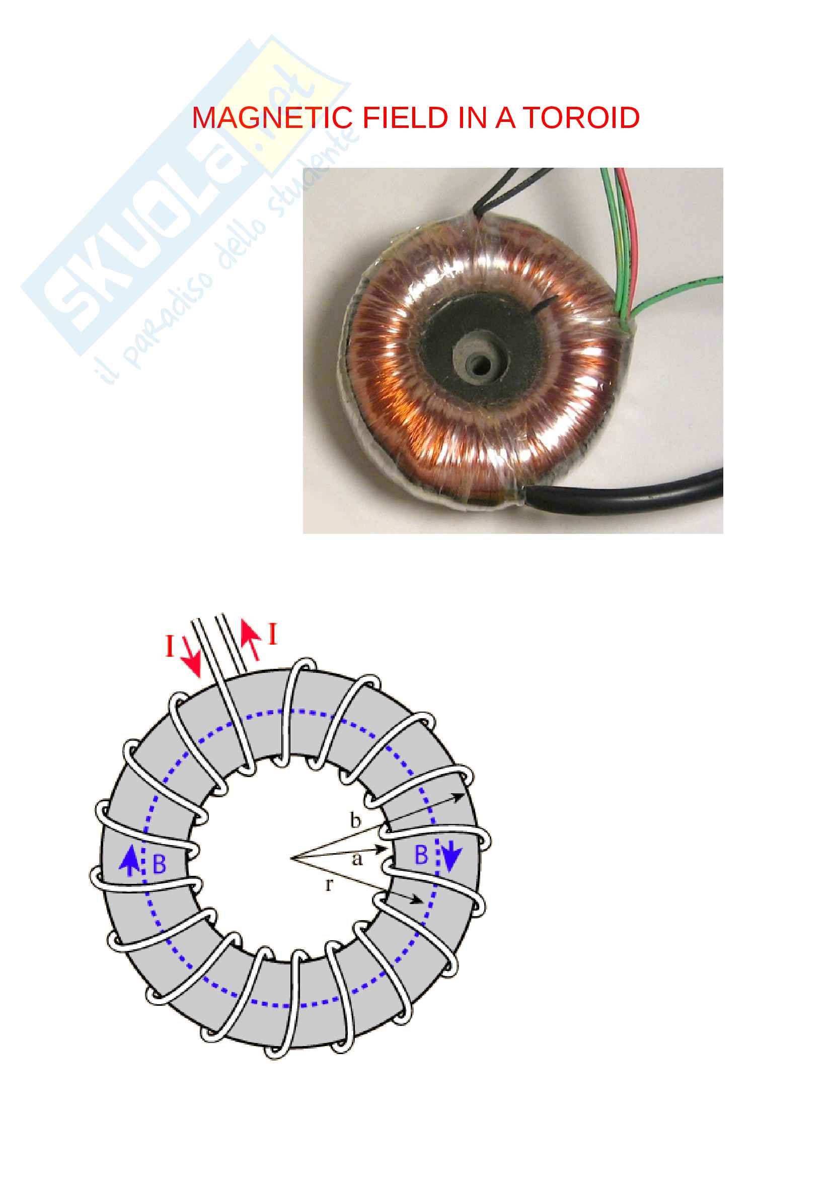 Magnetic field in a toroid: Appunti di fisica