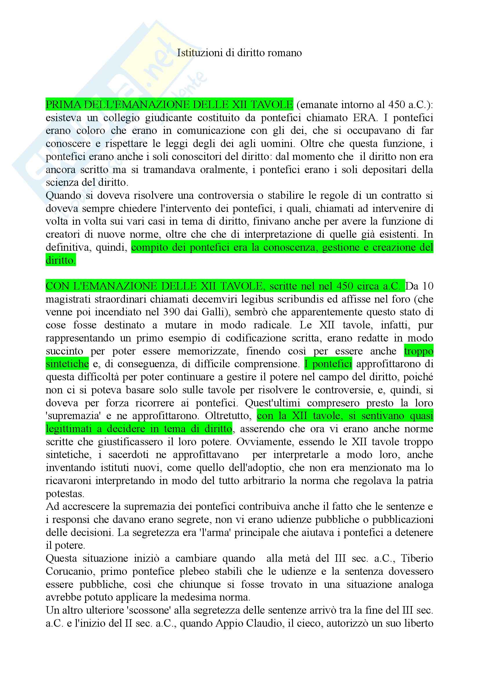 Diritto romano - le XII tavole