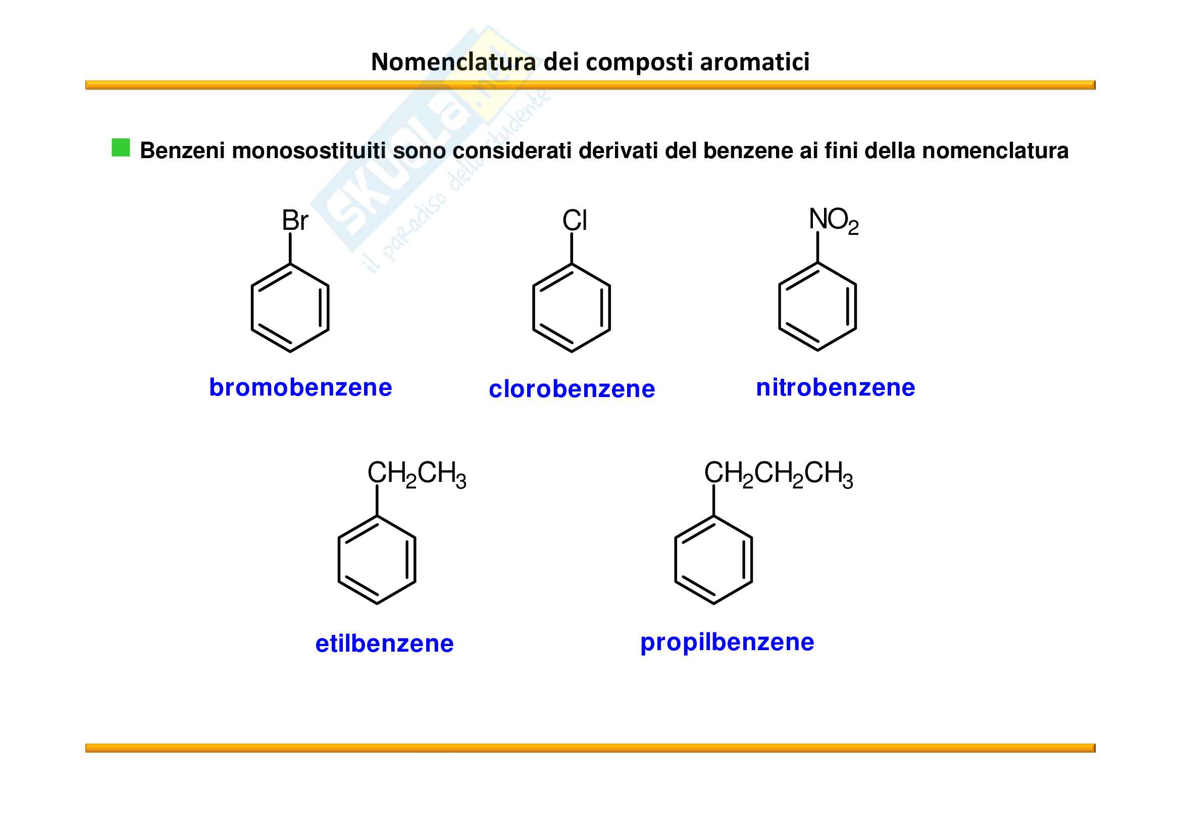 Composti aromatici: Appunti di chimica