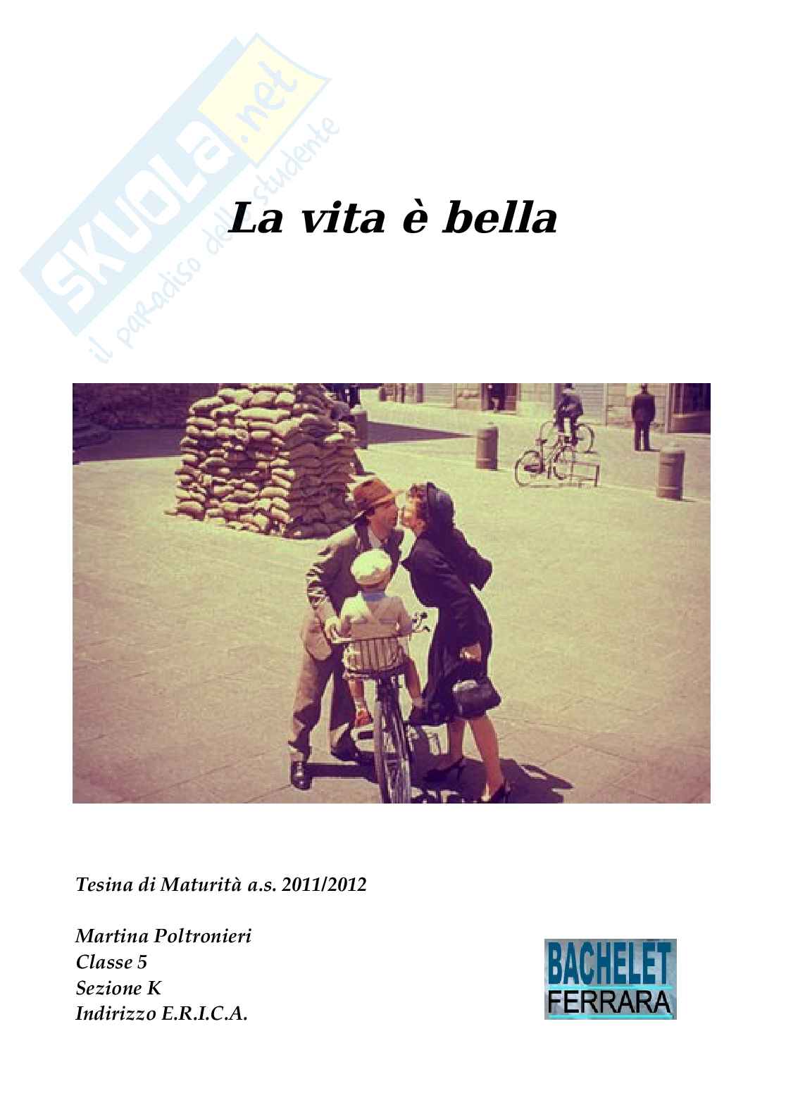 La vita è bella - Tesina per tecnico commerciale