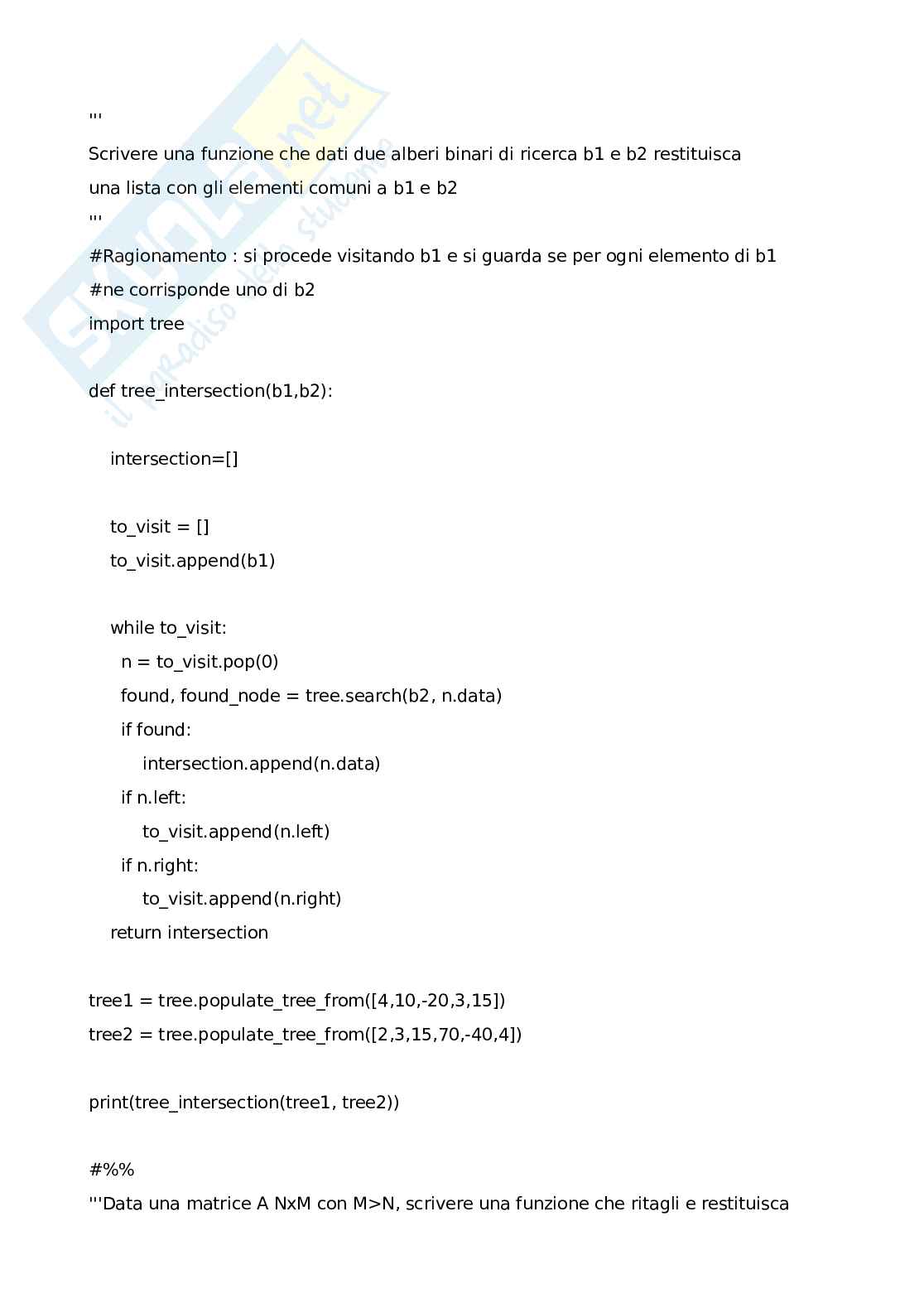 Esercizi Informatica programmazione Python