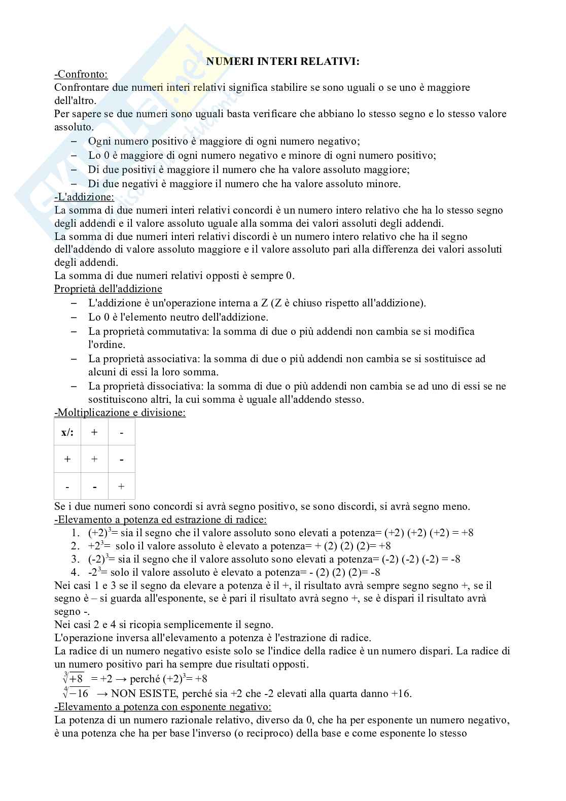 Numeri relativi: definizione e considerazioni sulle regole e operazioni