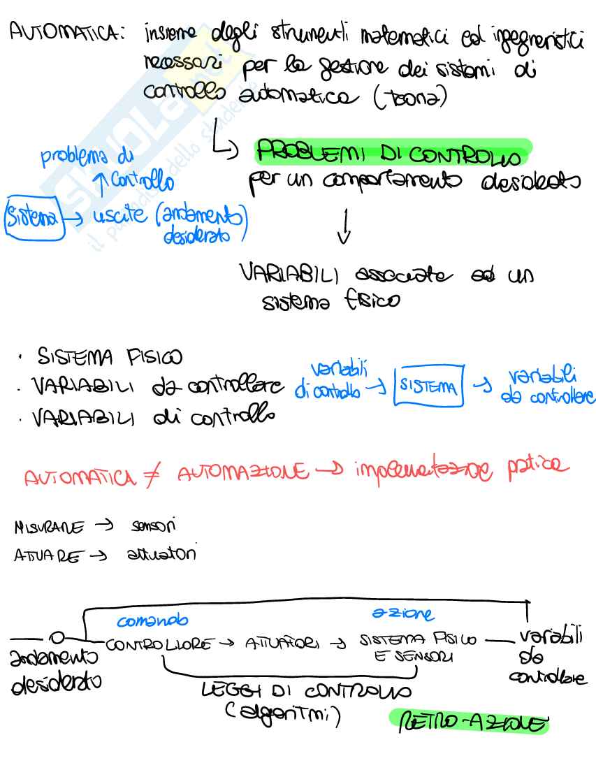Appunti di Automatica