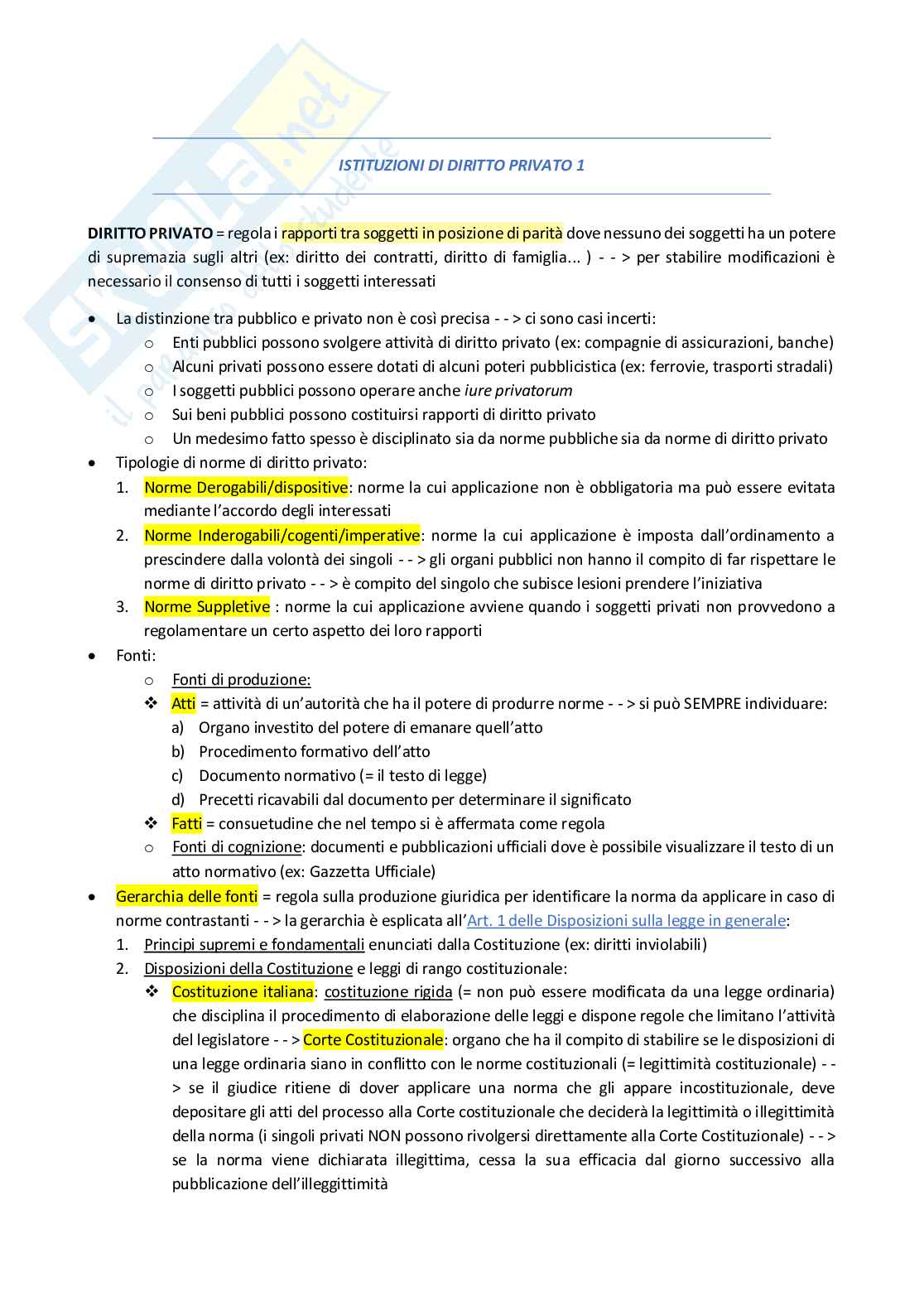 Diritto privato 1