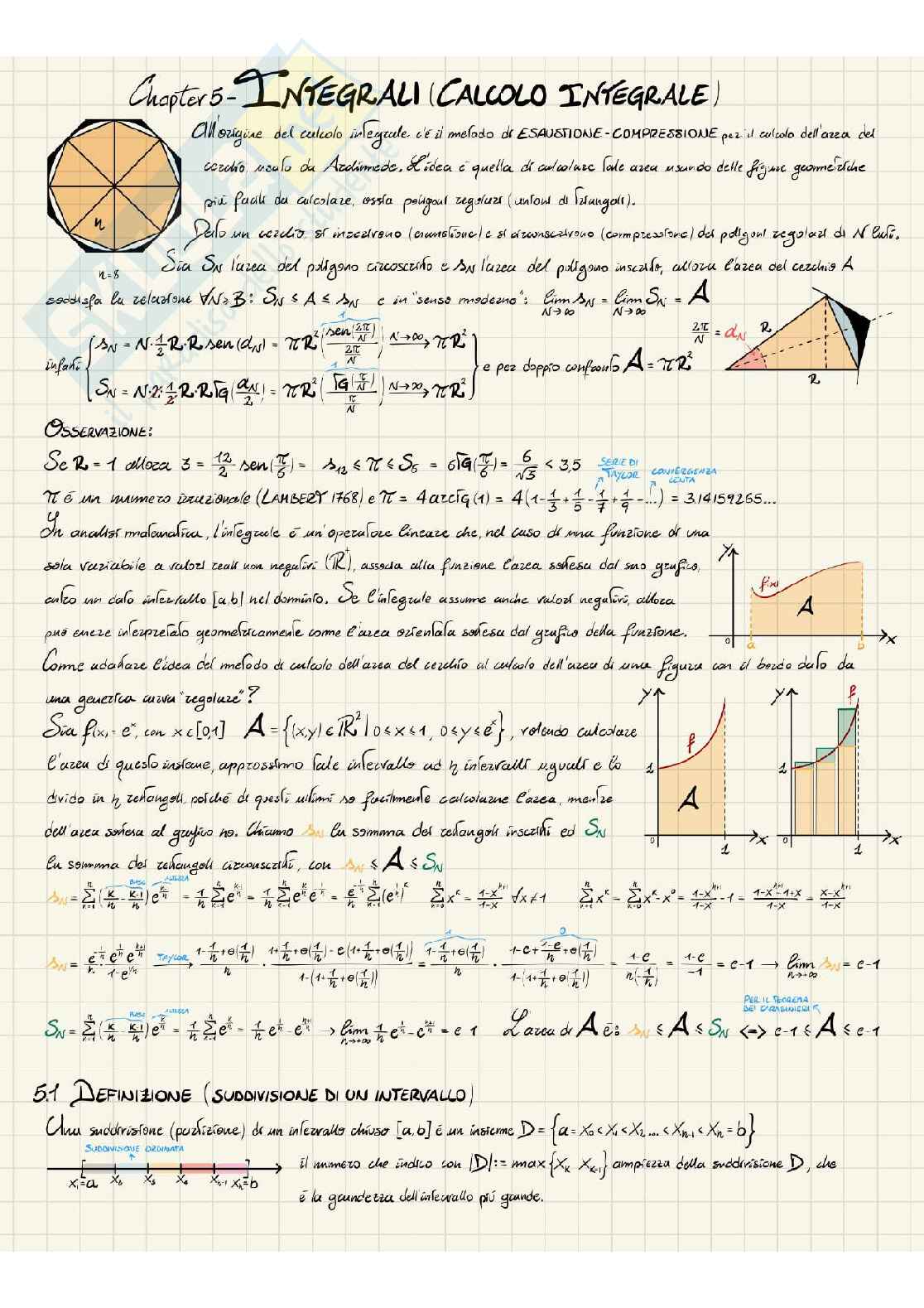 Riassunto esame Analisi matematica 1, Prof. Morsella Gerardo, libro ...