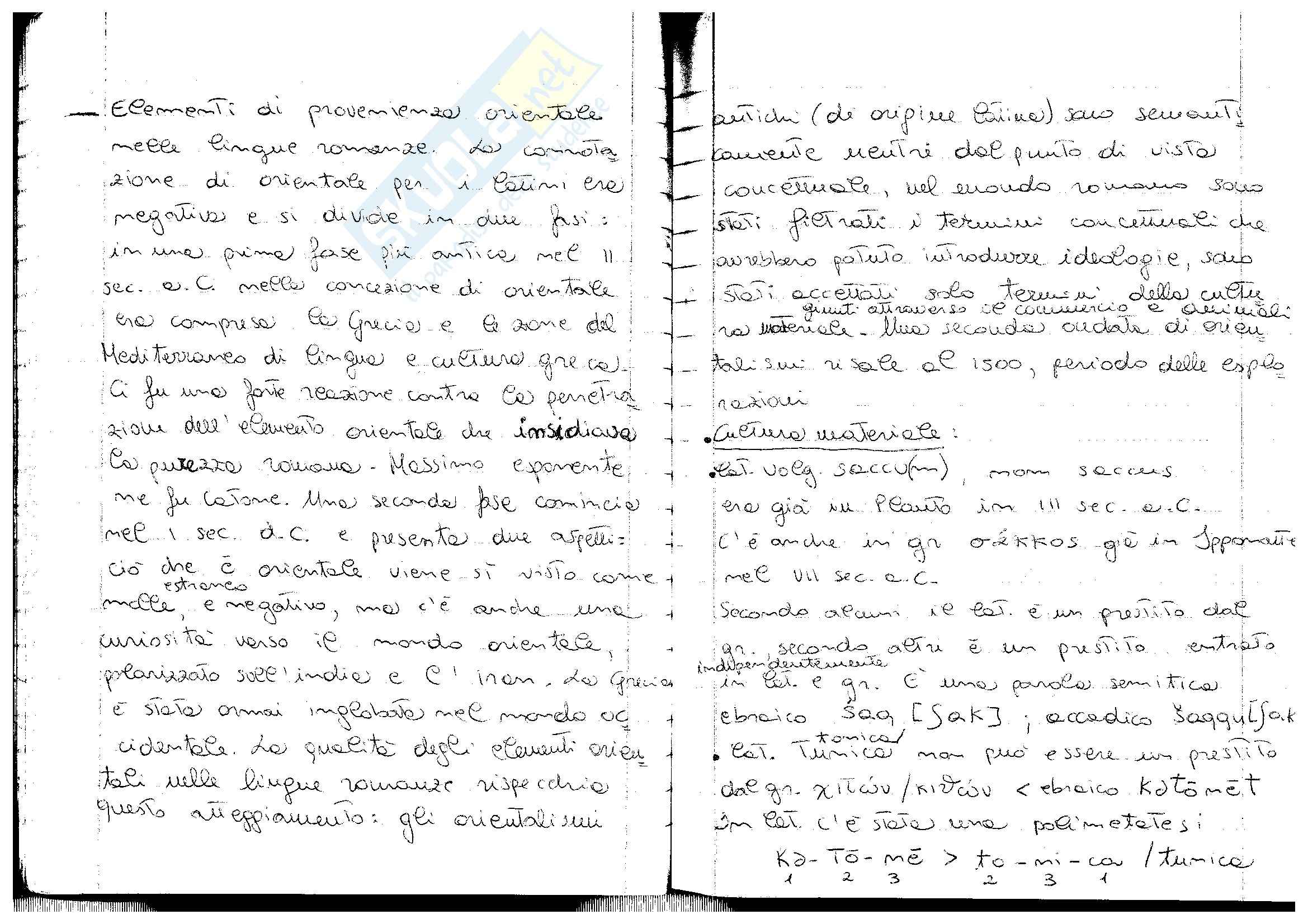 Elementi di provenienza orientale nelle lingue romanze