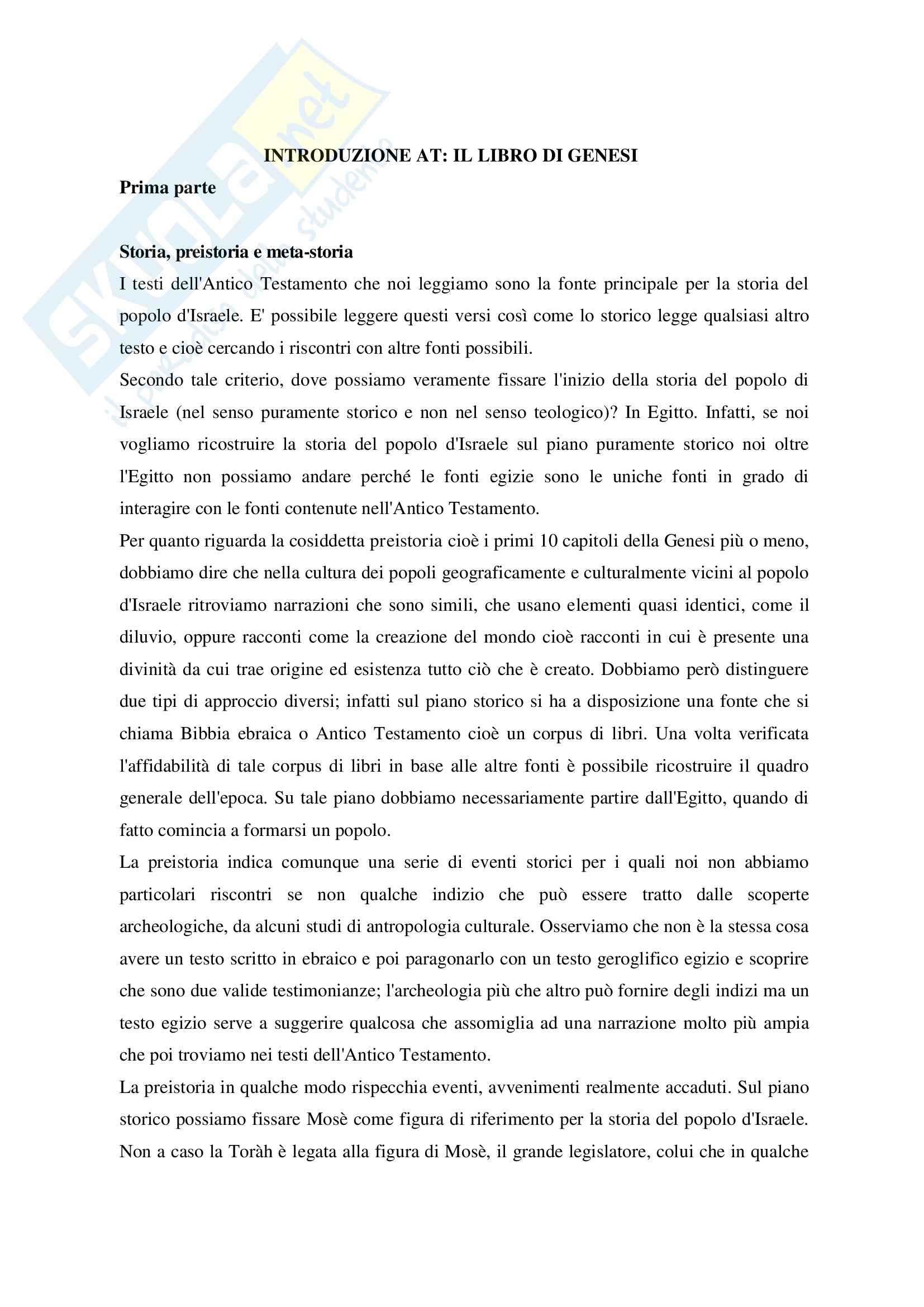 Introduzione all'Antico Testamento - la prima parte della Genesi