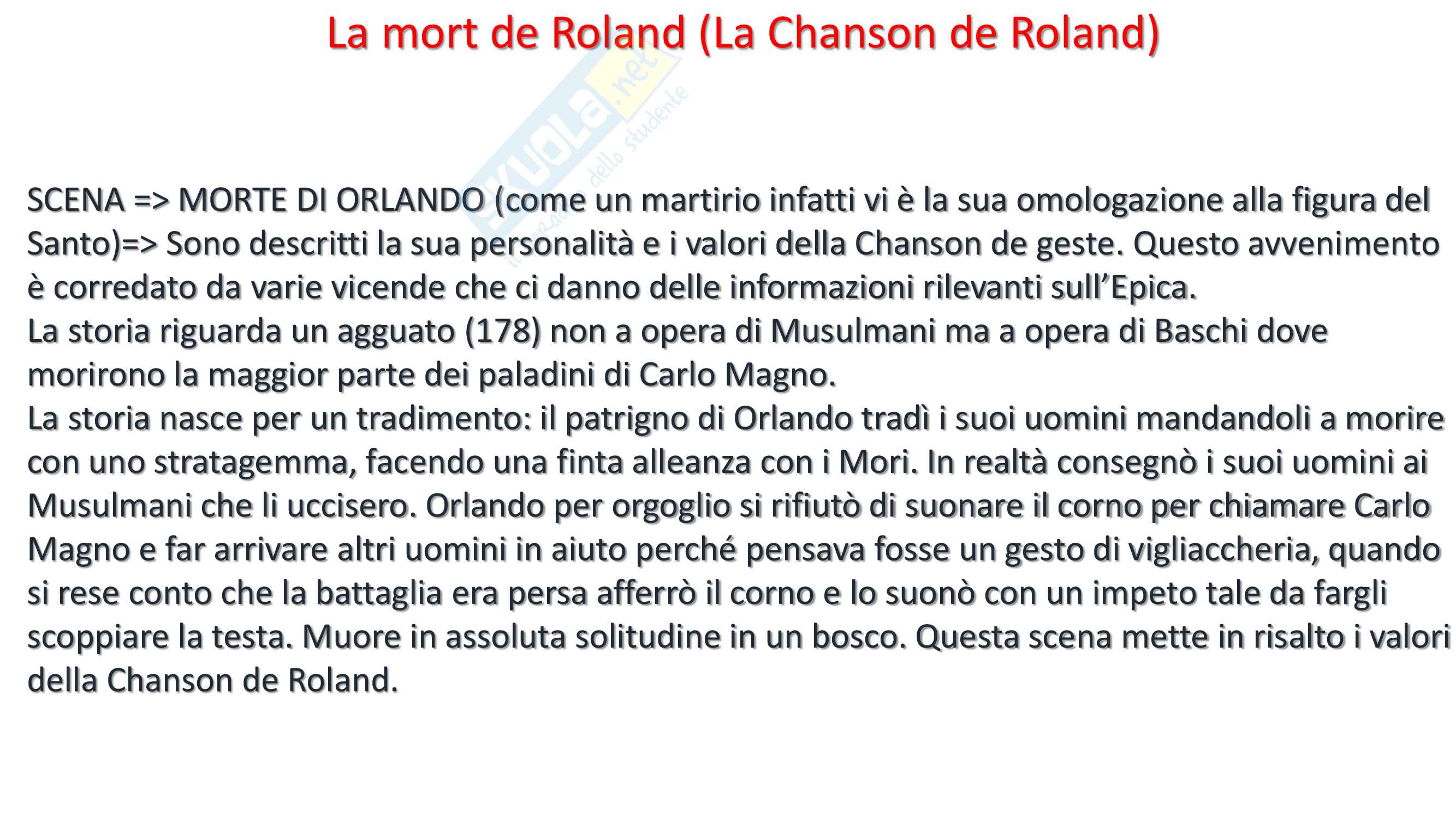 Analisi La mort de Roland: Appunti di filologia romanza