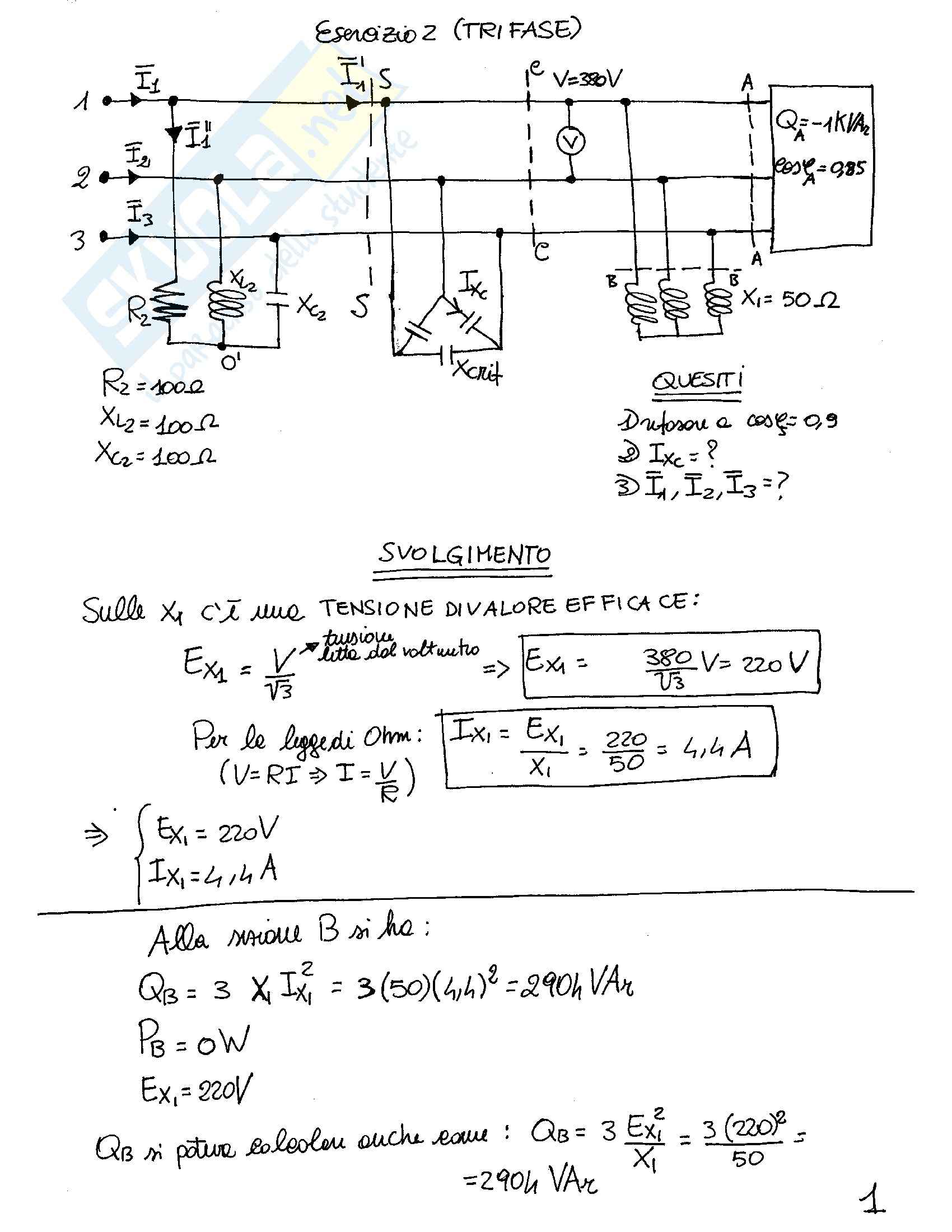 Sistemi trifase - Esercizi svolti