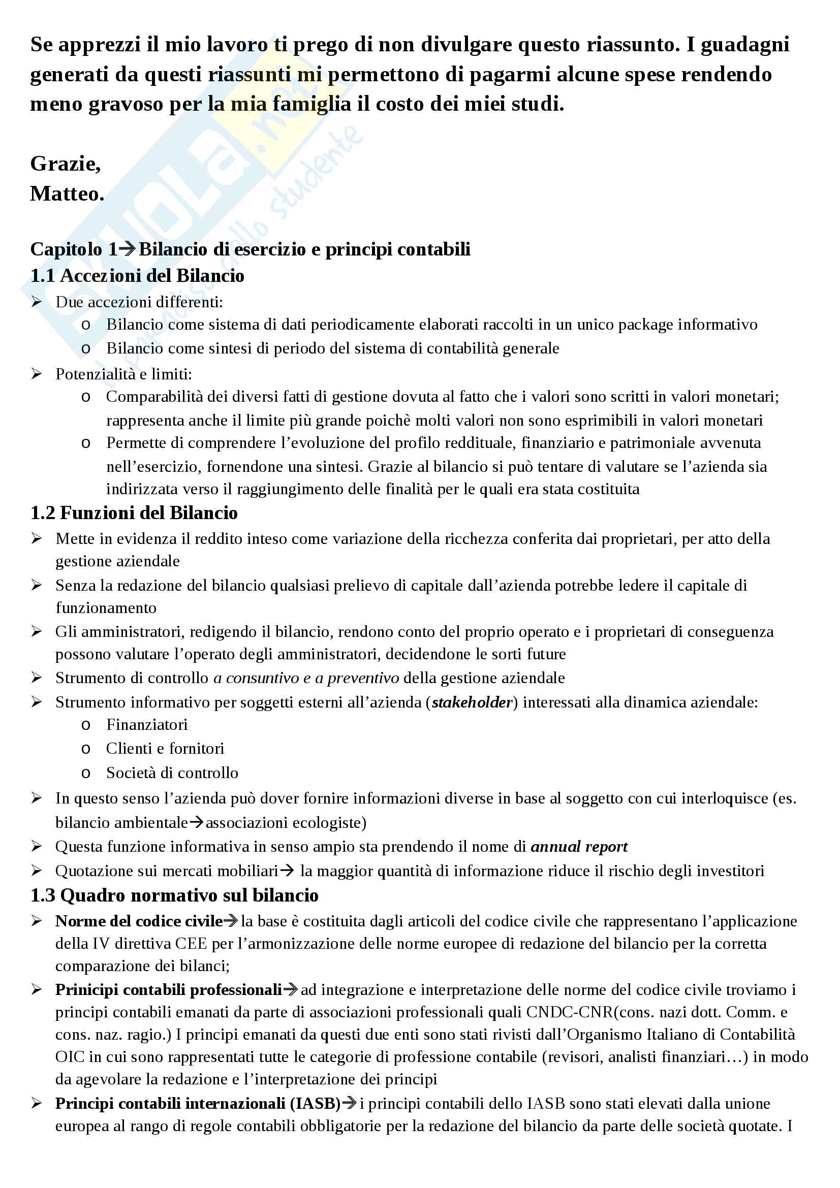 Teoria ragioneria generale ed applicata, prof Del Bene