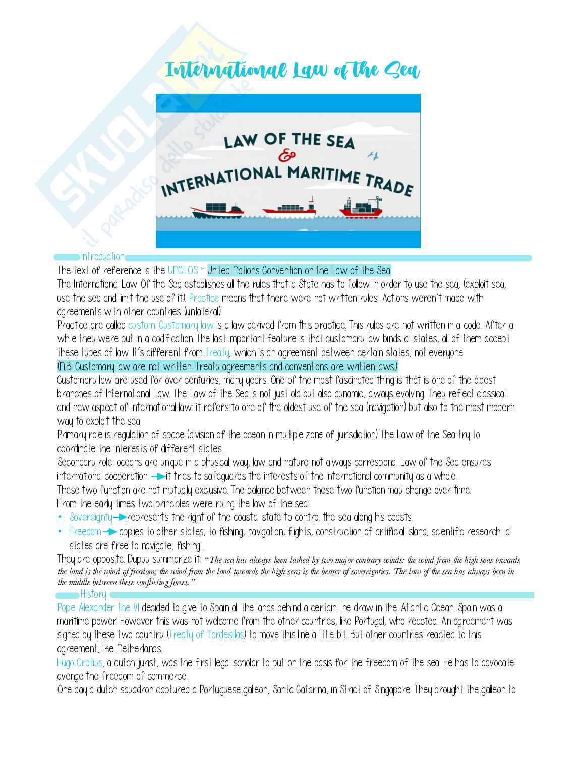 Appunti di International Law of the Sea