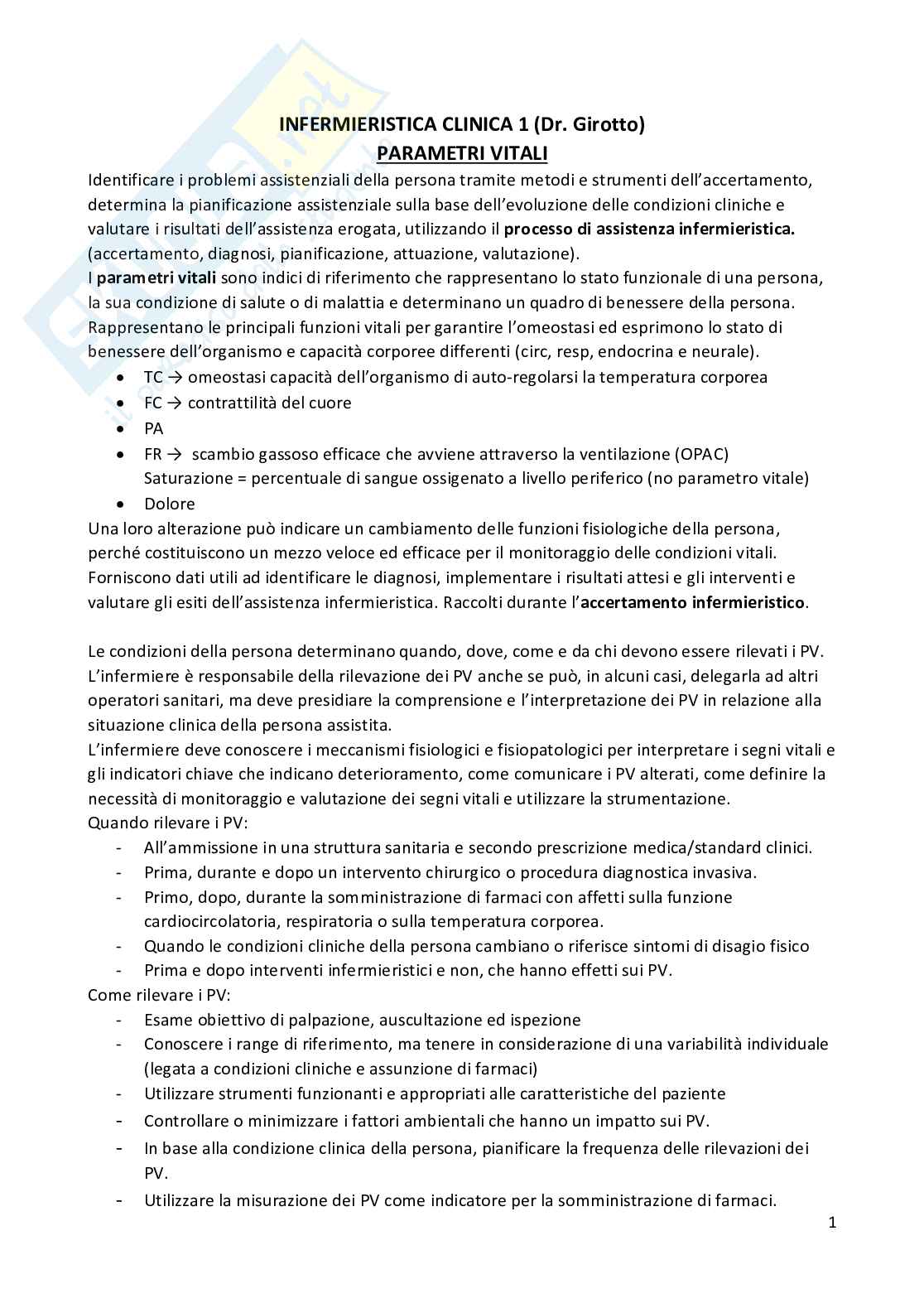 Esame di infermieristica clinica 1