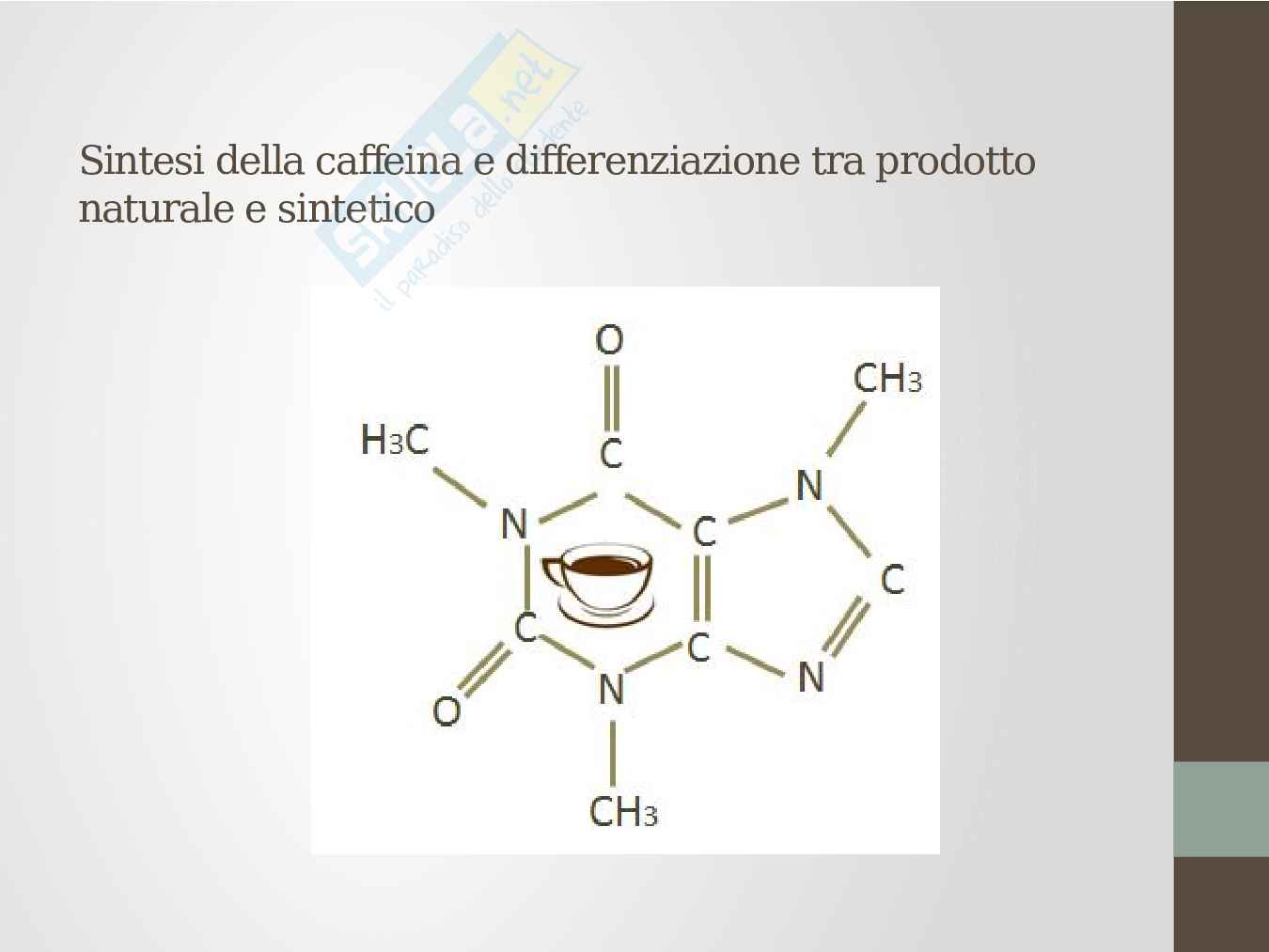 Power point sintesi della caffeina e differenziazione tra prodotto ...