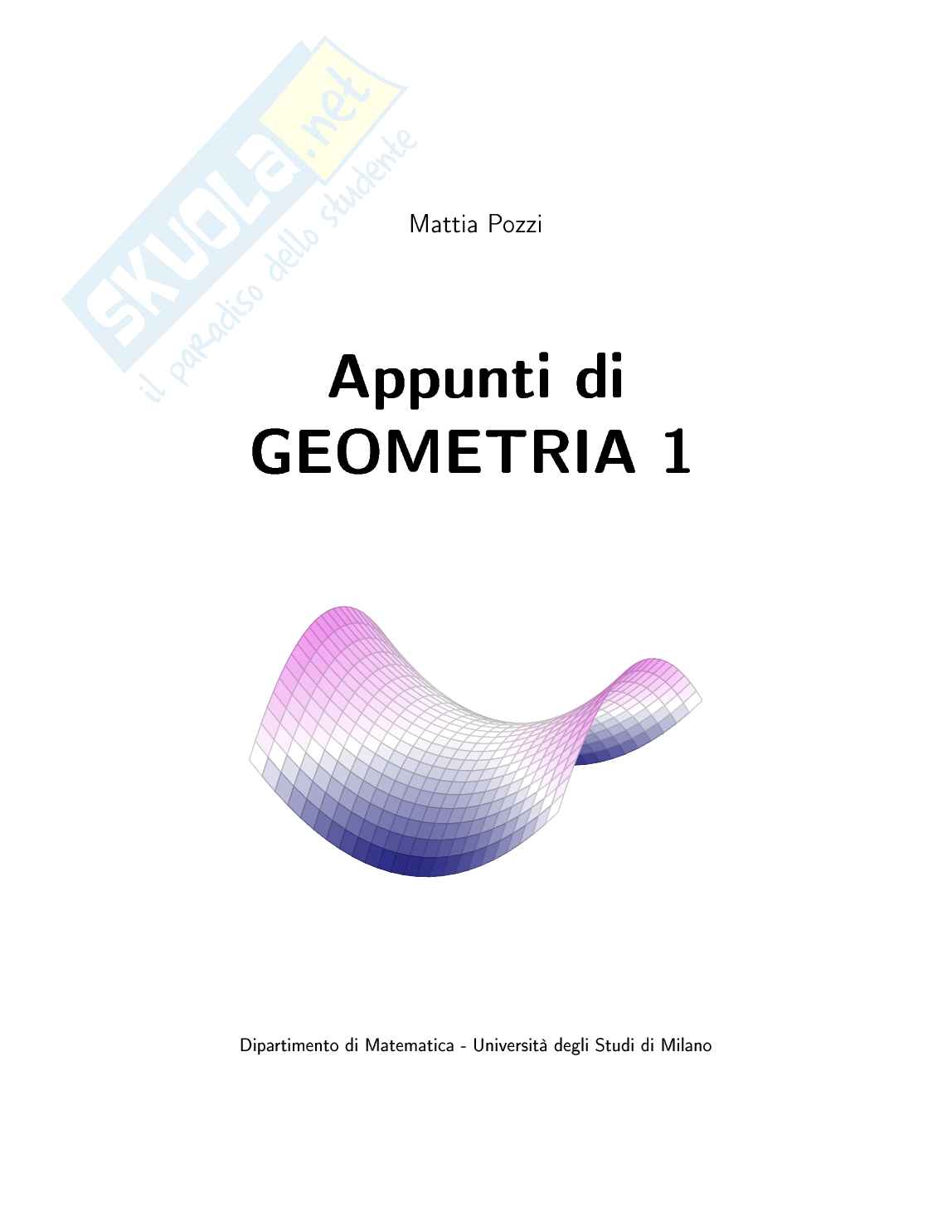 Appunti di Geometria 1