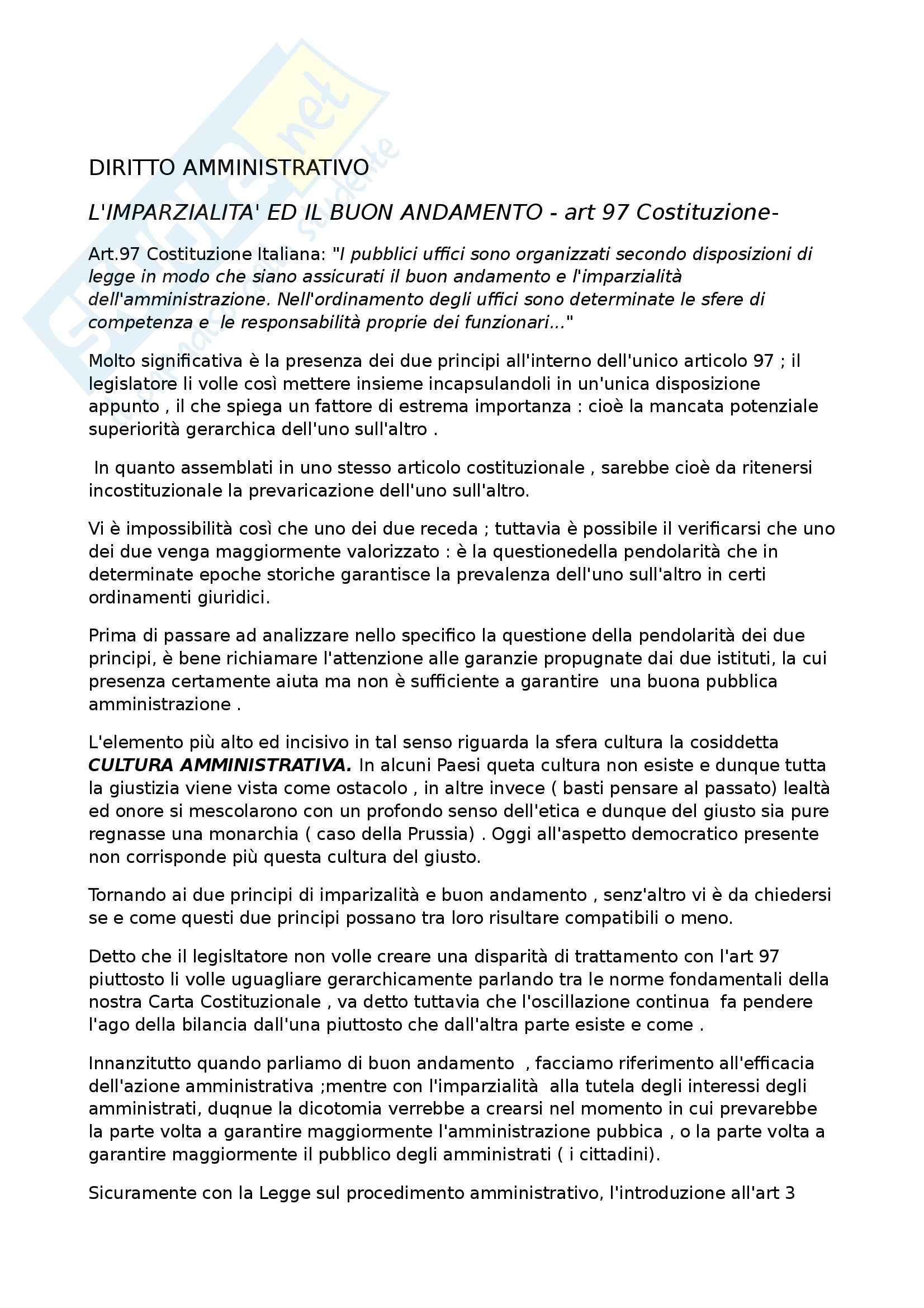 Diritto amministrativo 2 - Analisi dell'ART 97 della Costituzione