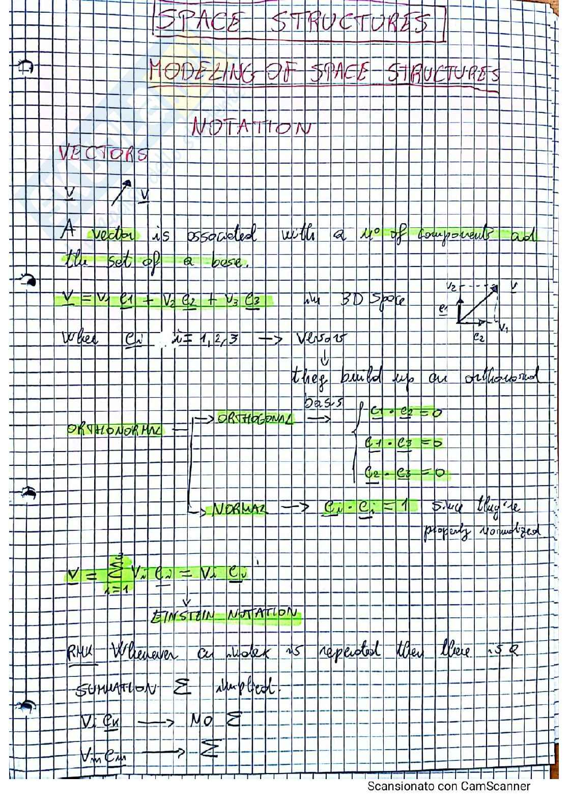 Appunti di Modeling of space structures notes (Space structures)