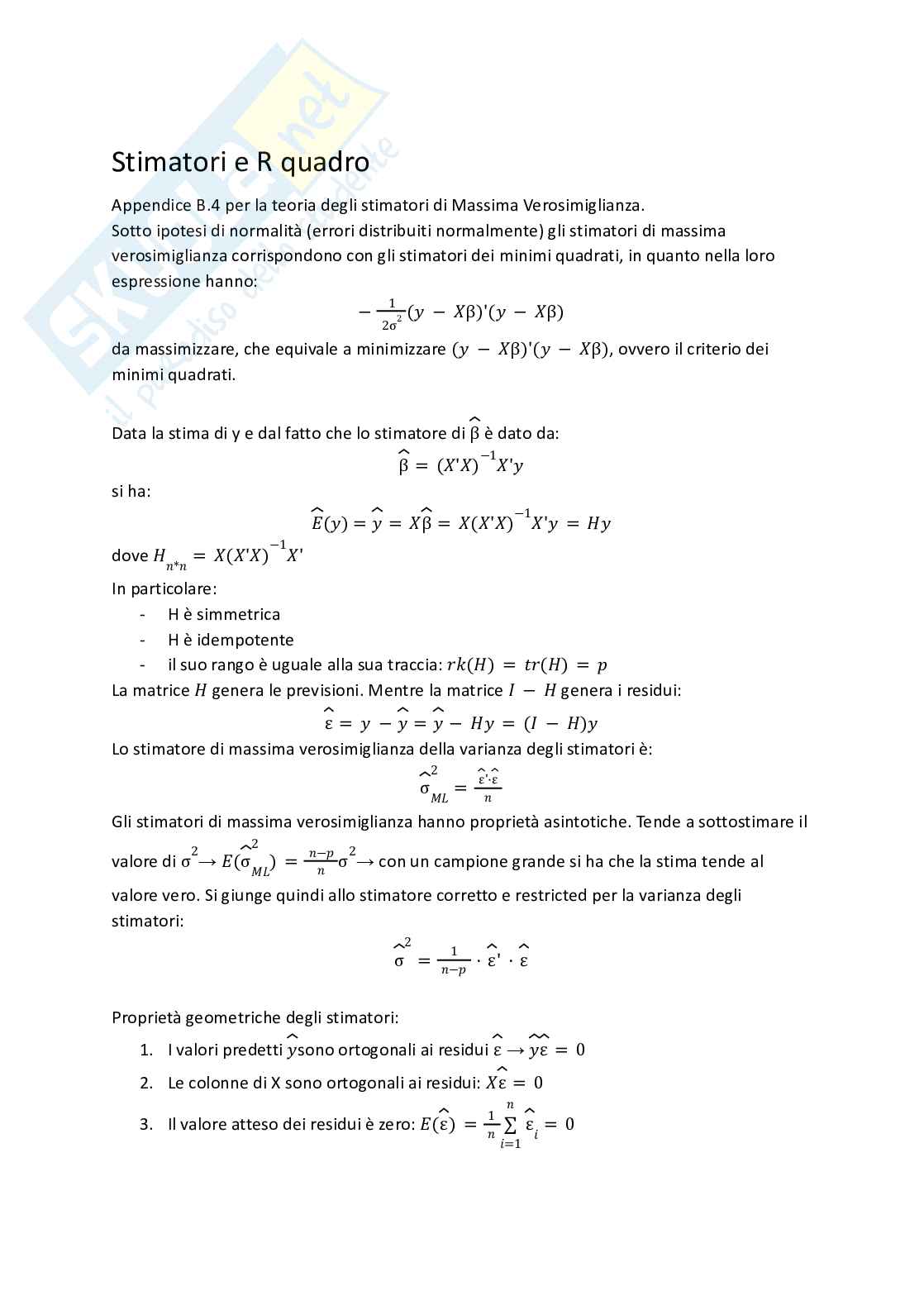 Riassunto Esame Advanced Statistical Models Prof Grilli Leonardo