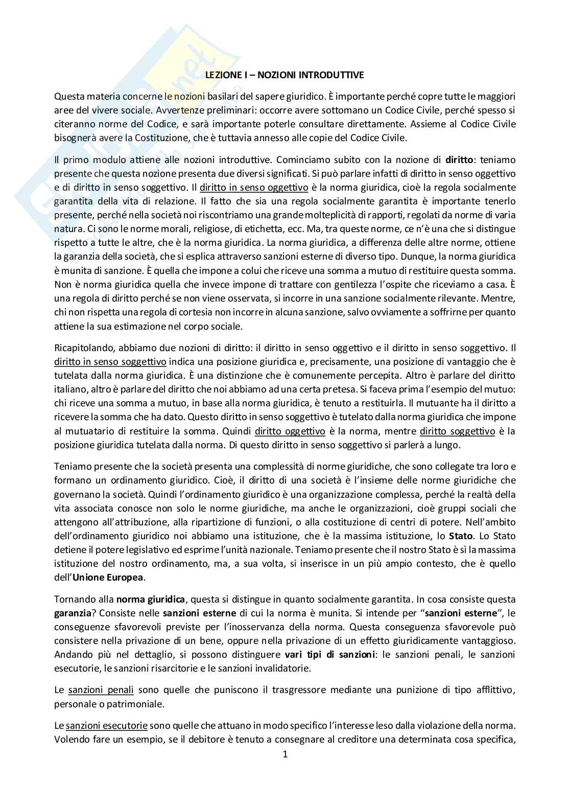 Diritto privato - Appunti
