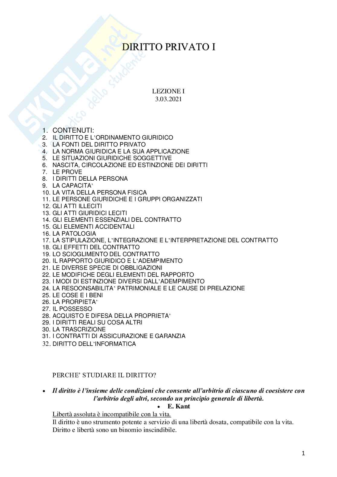 Diritto privato 1