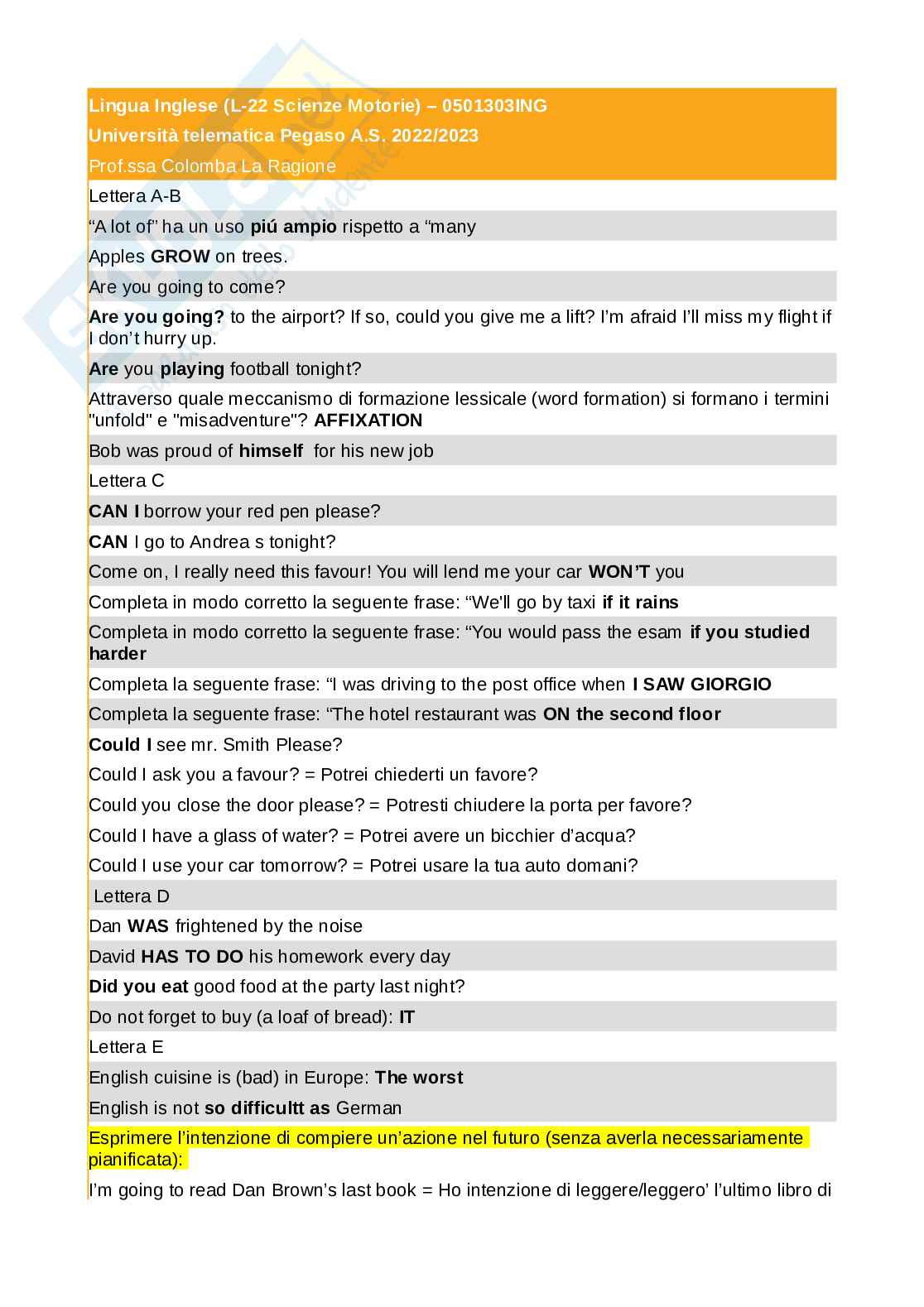 Tutte le risposte test esame Inglese a.s. 2022/2023 - completo