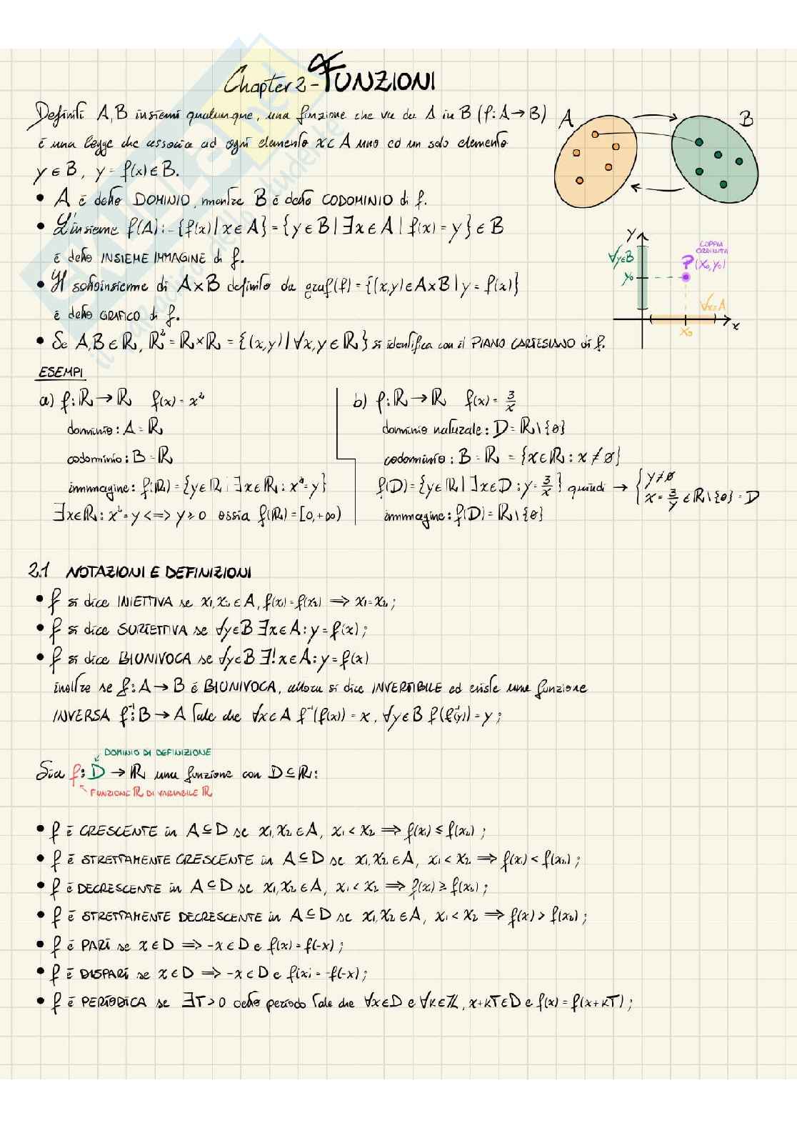 Riassunto esame Analisi matematica 1, Prof. Morsella Gerardo, libro ...
