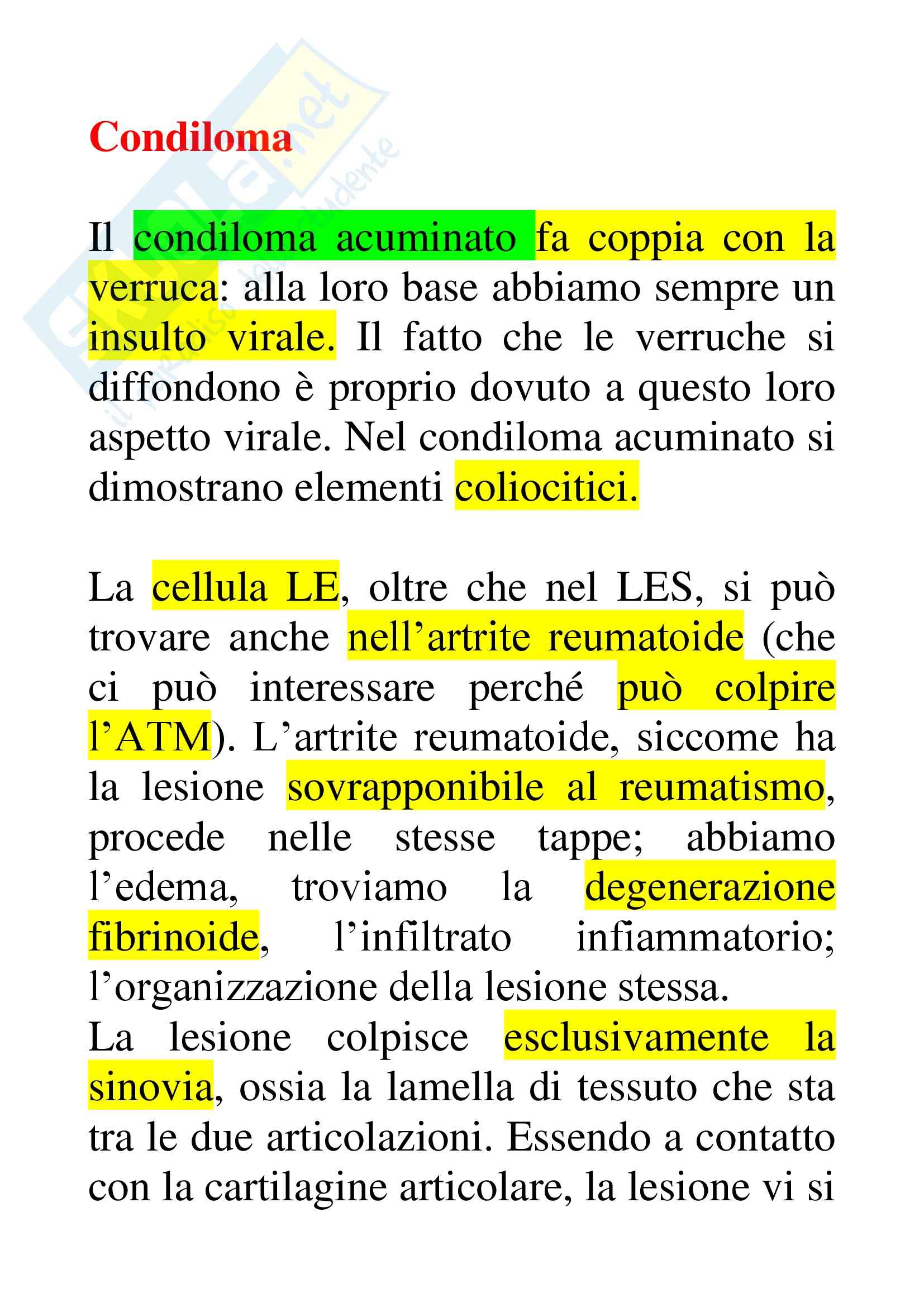 Anatomia patologica - Condiloma acuminato