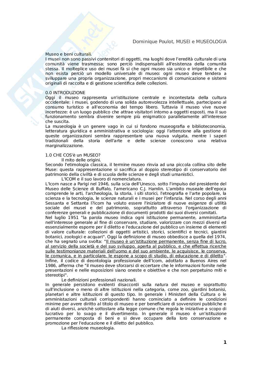 Riassunto esame Museologia, prof. Varallo, libro consigliato Musei e ...