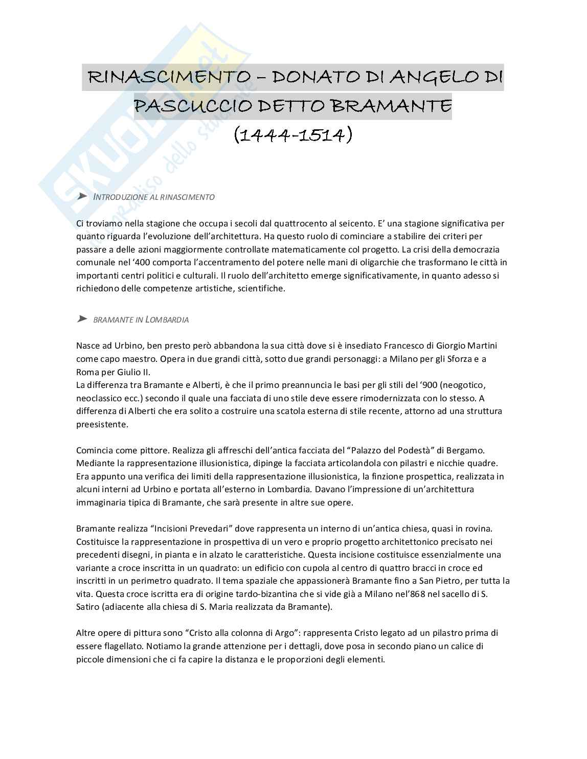 Bramante, vita e opere