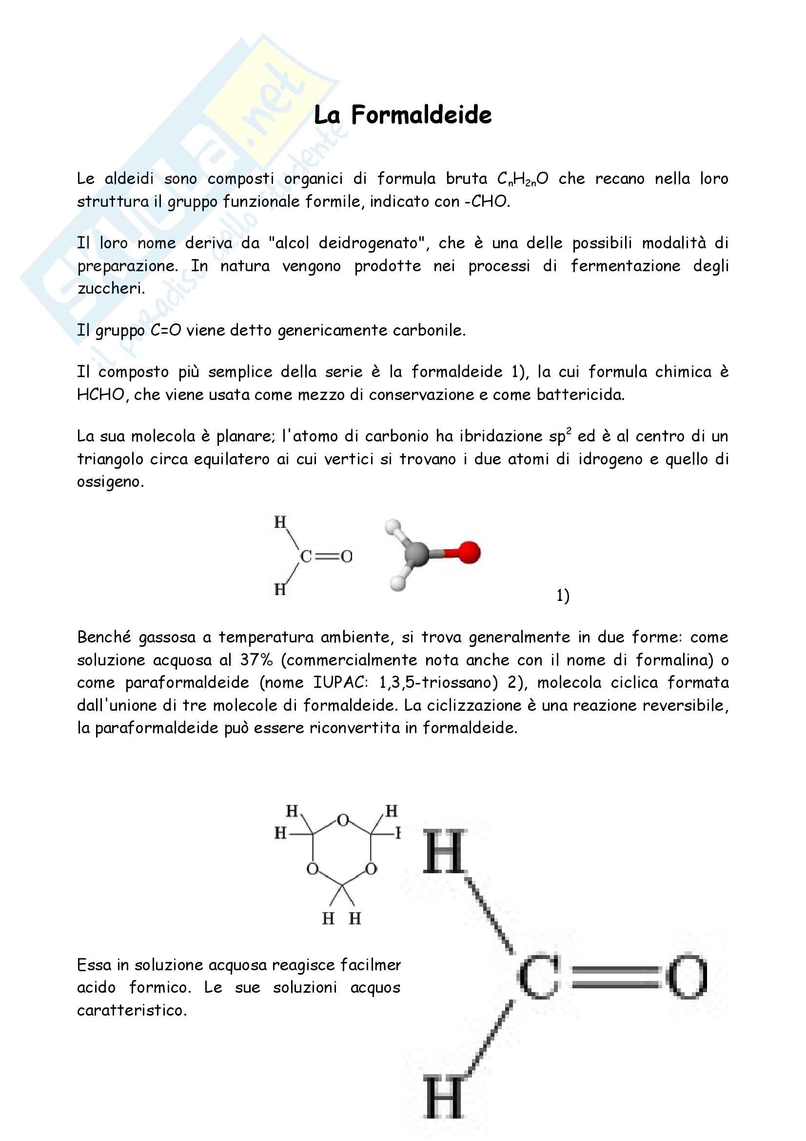 Chimica organica - la formaldeide