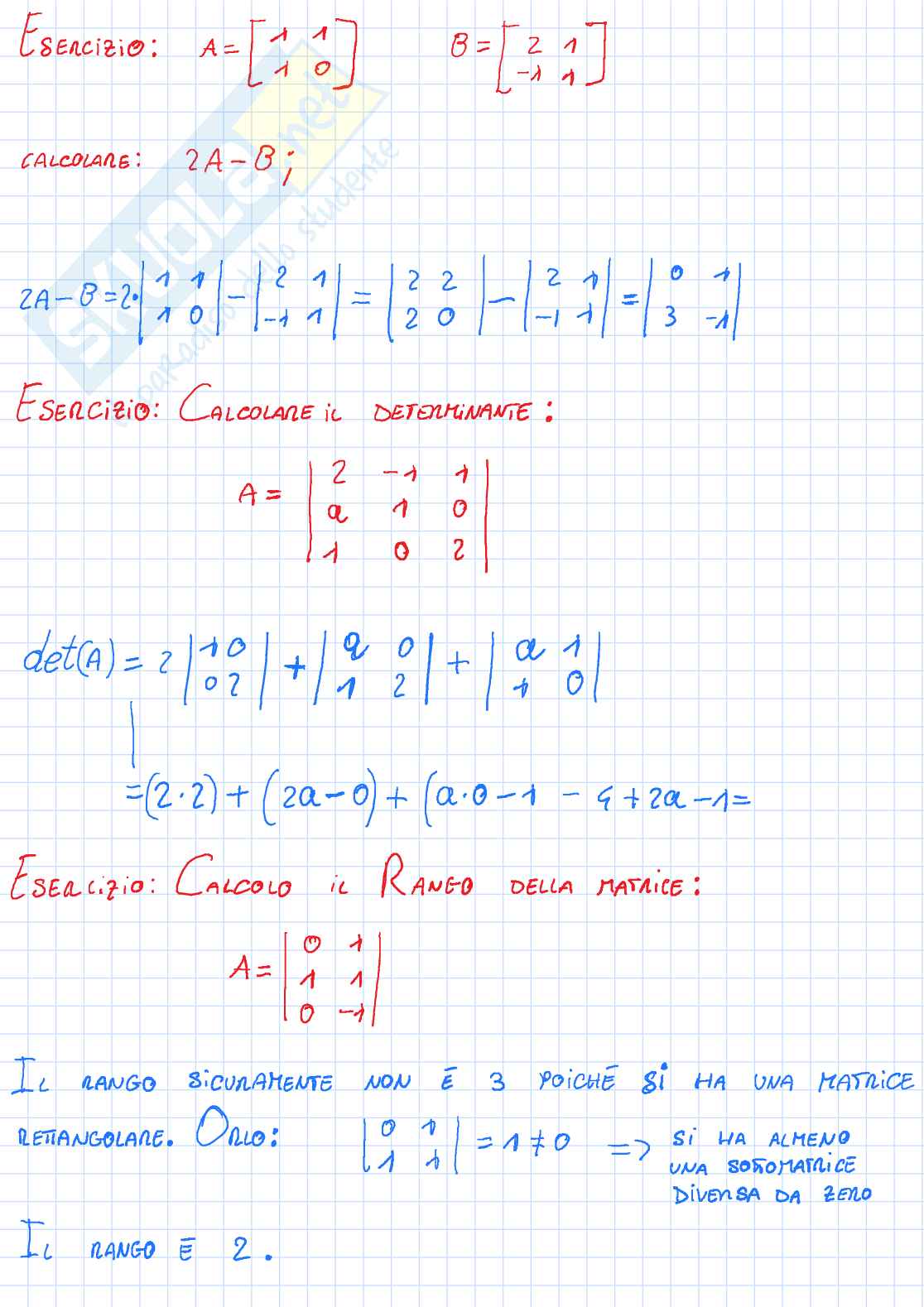Esercizi Matrici