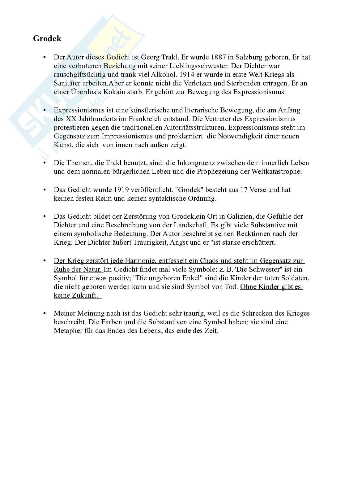 Trakl, George - Grodek