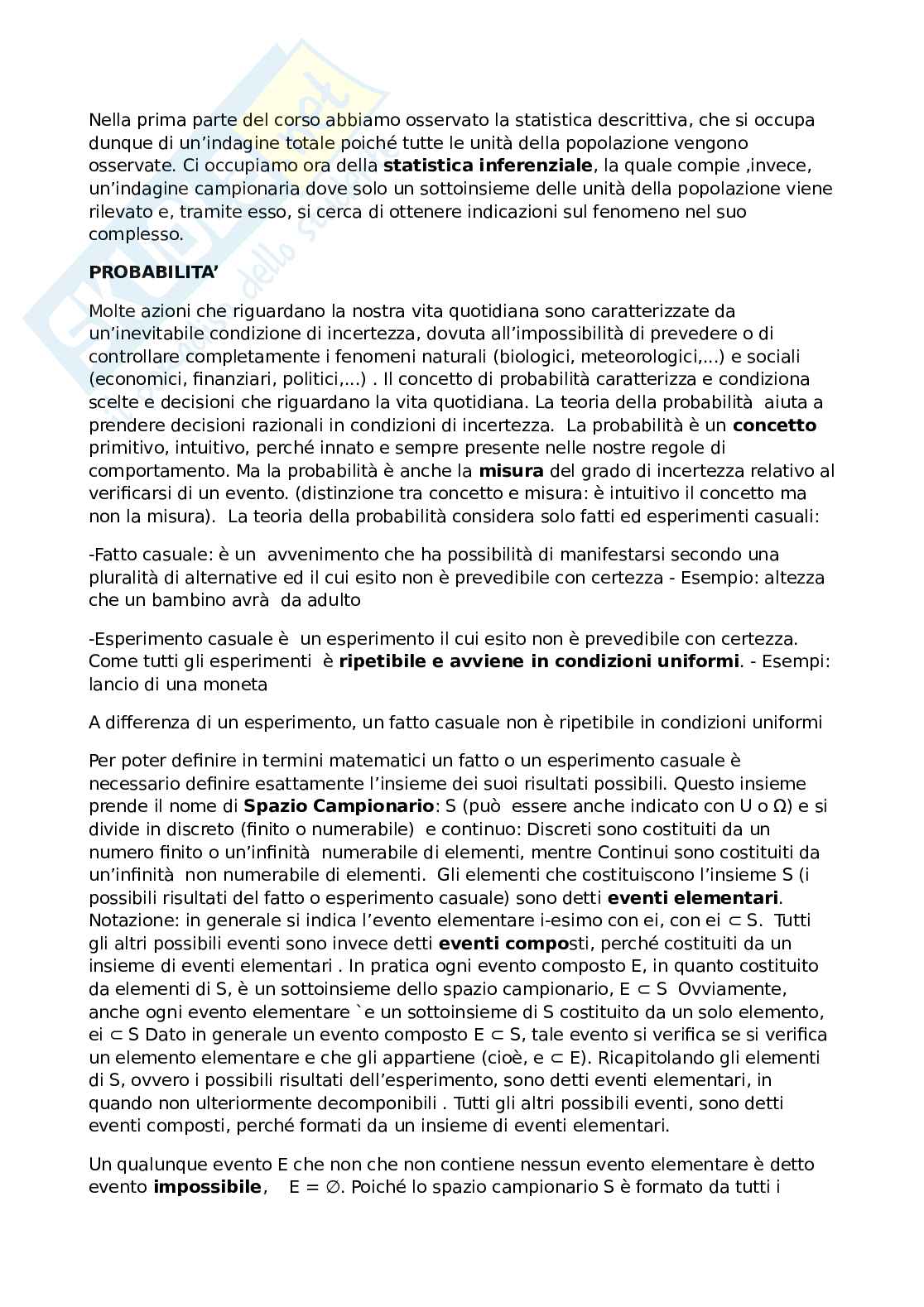 Teoria statistica - seconda parte