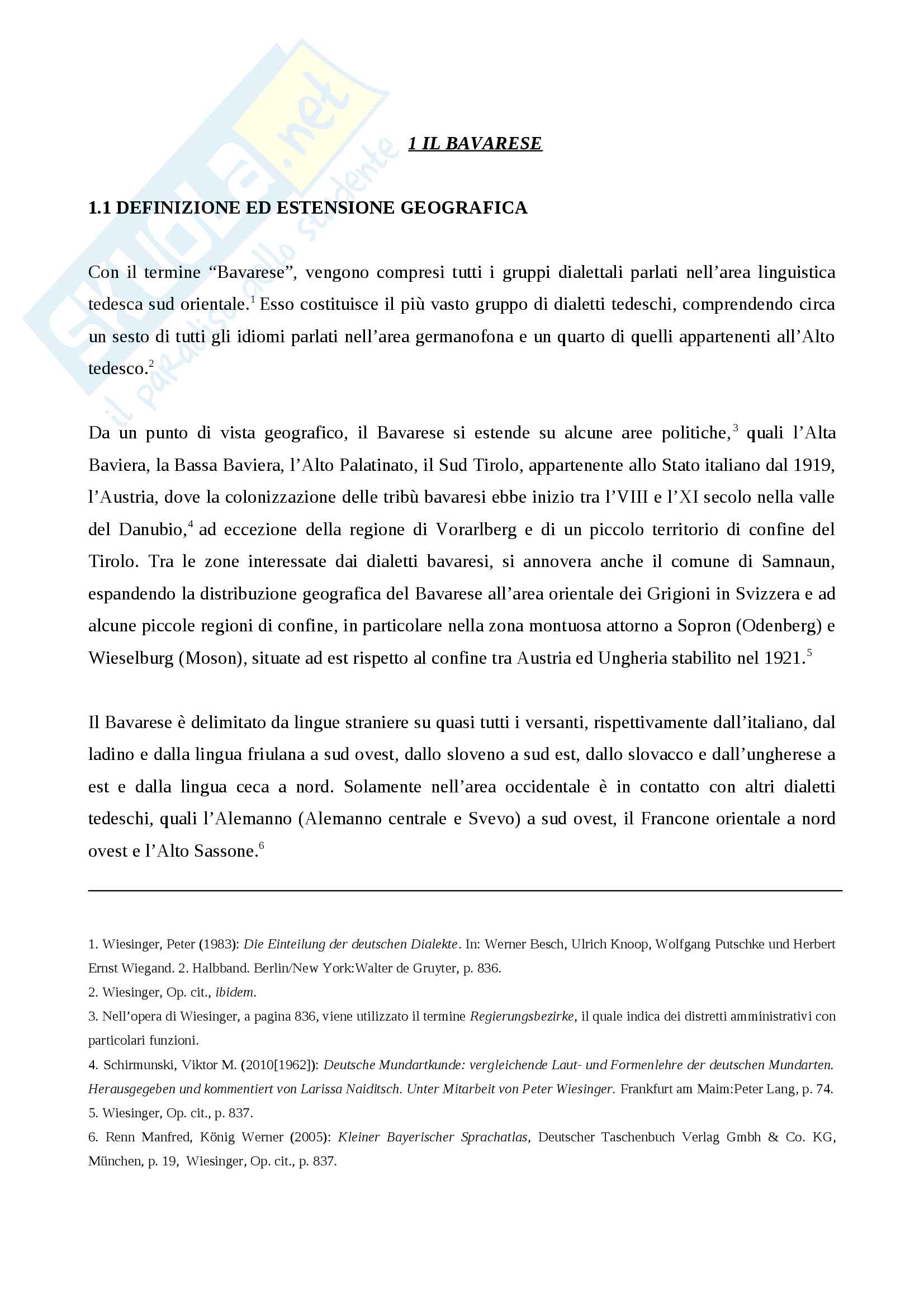 Dialetti bavaresi: Appunti di Germanistica