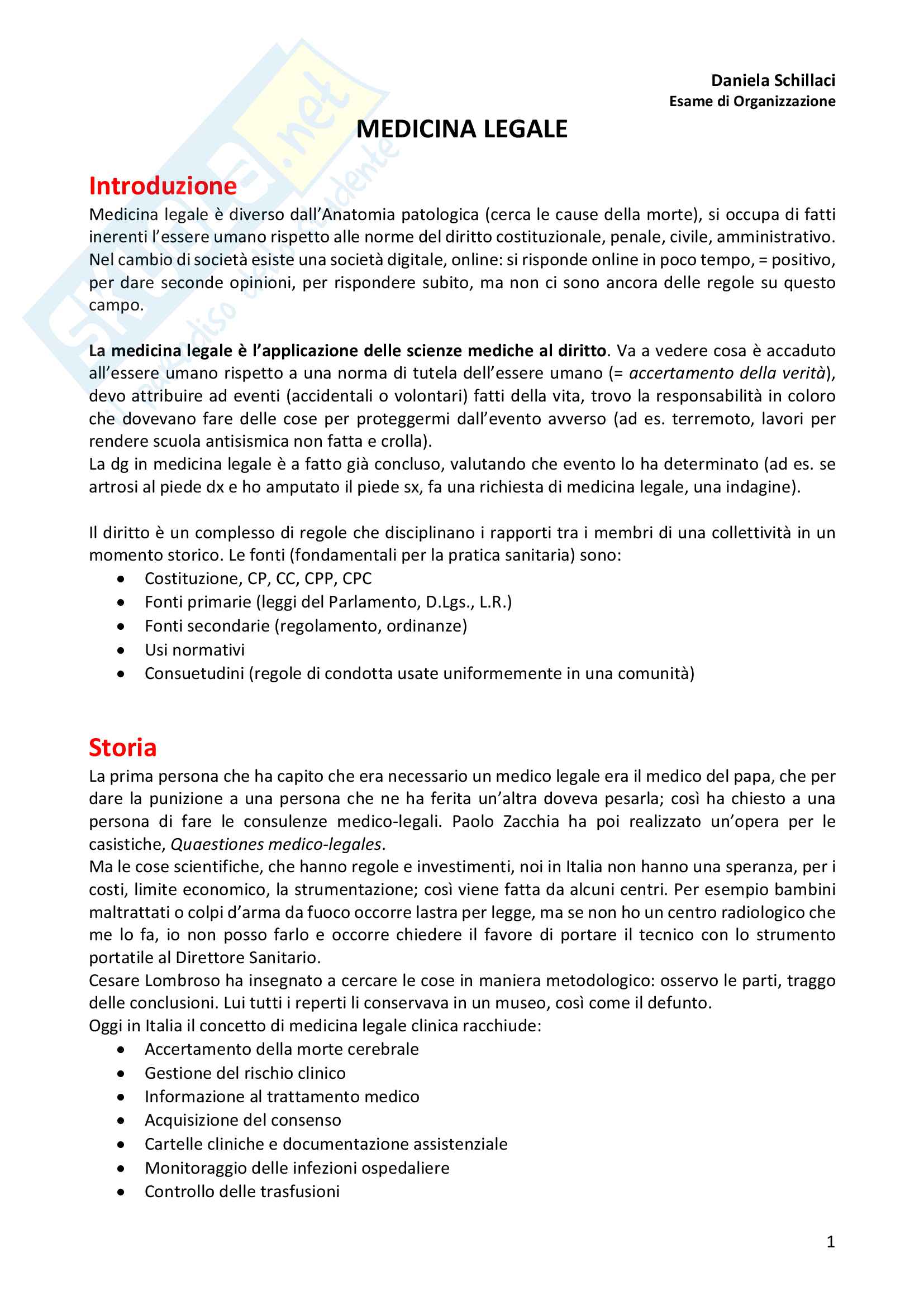 Medicina legale: Appunti di organizzazione professionale