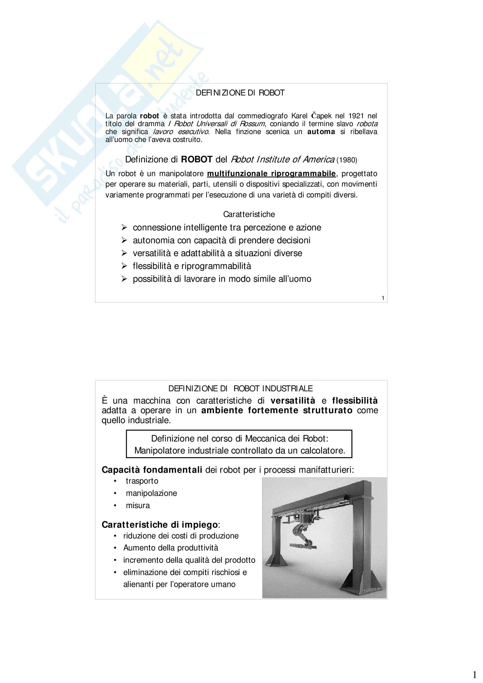 Robot - Struttura e classificazione