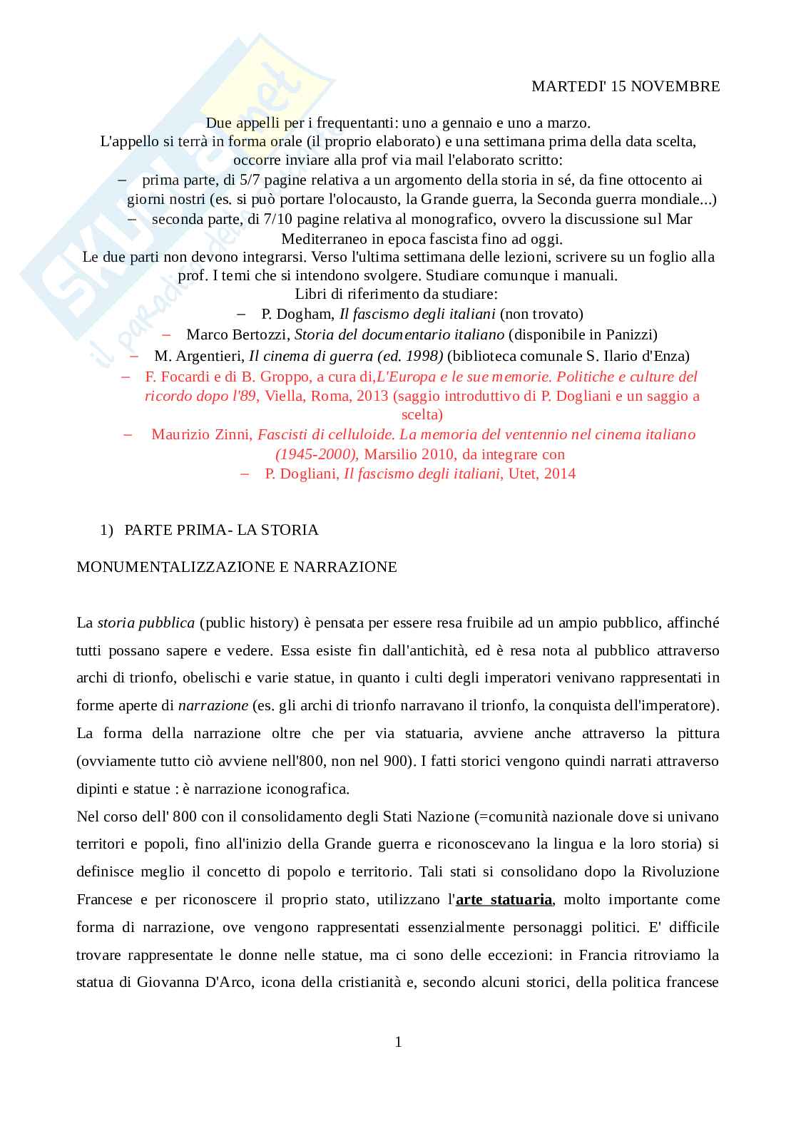 Appunti lezione Storia e media