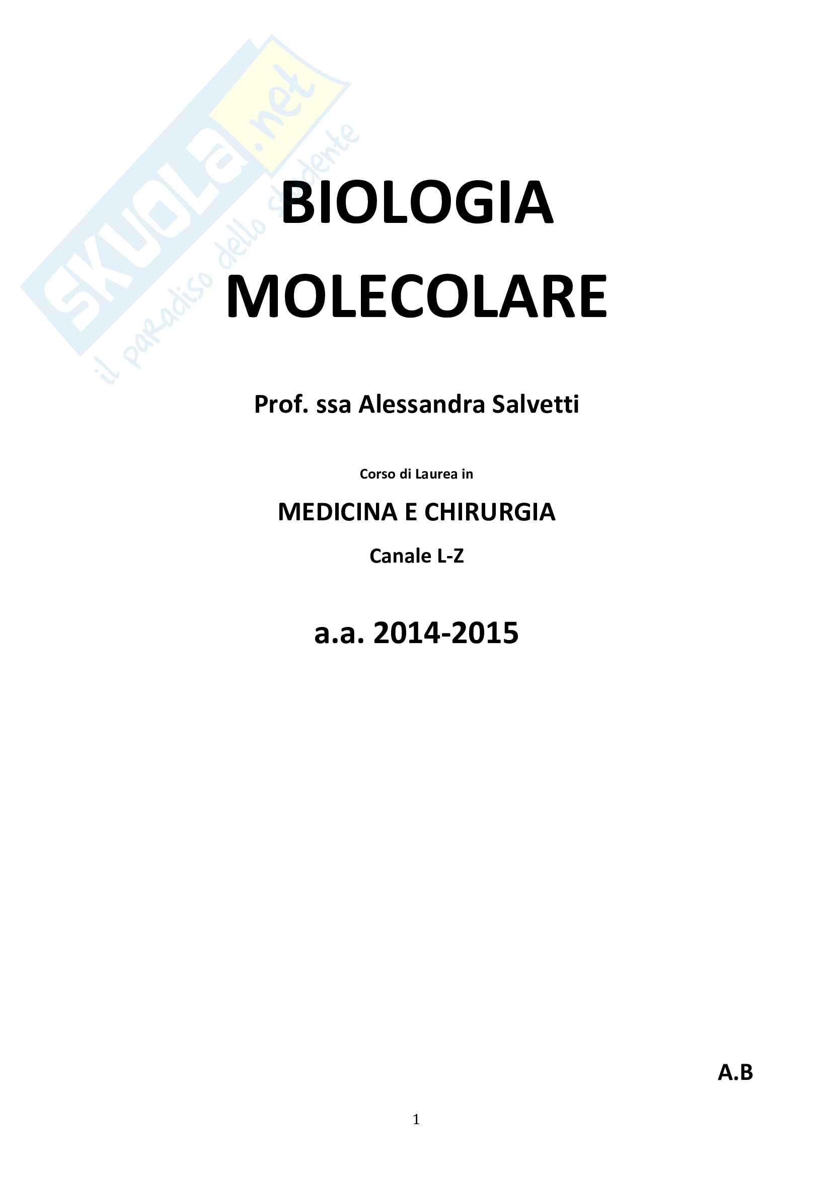Biologia, prof. Salvetti