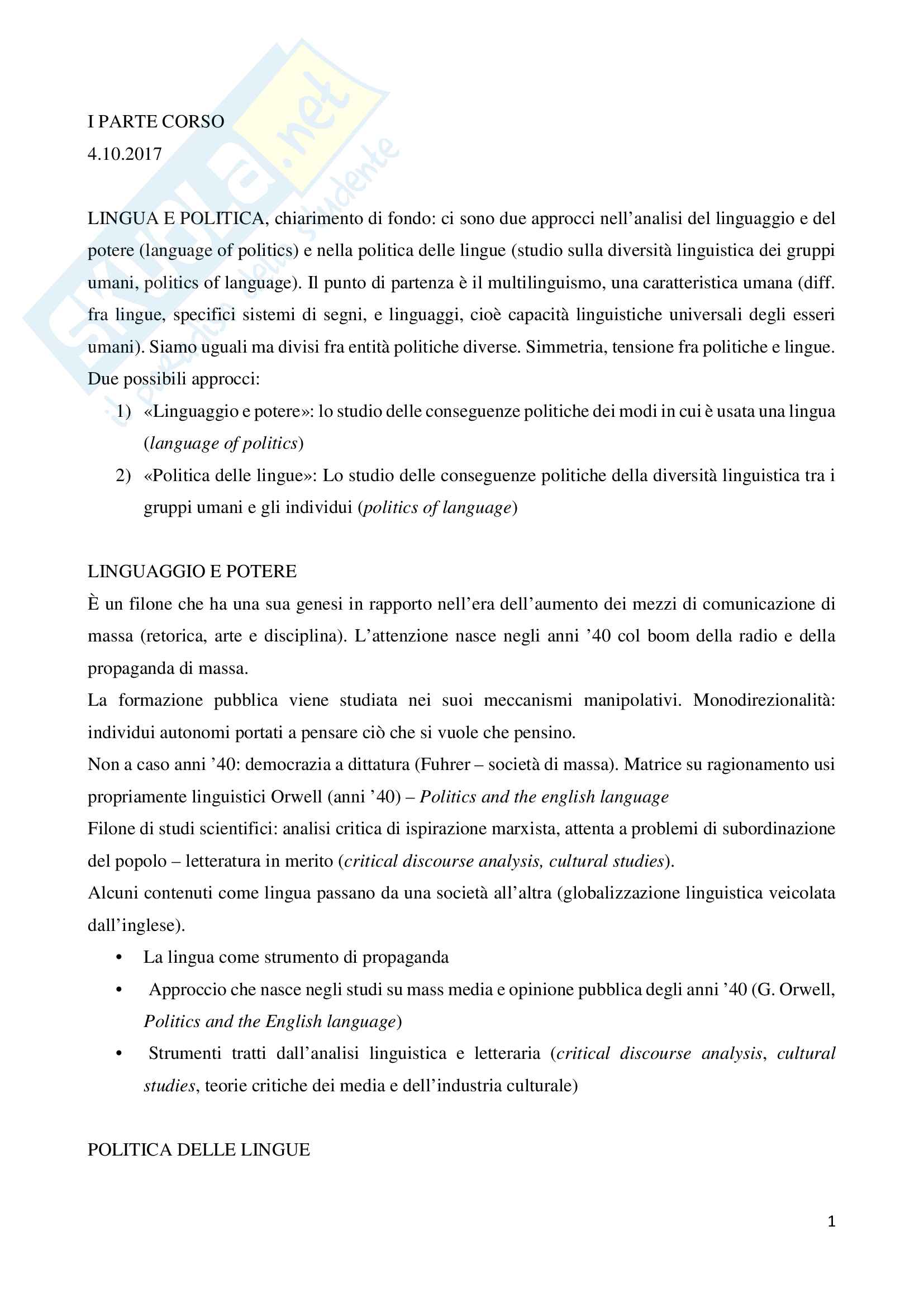 Politiche e multilinguismo