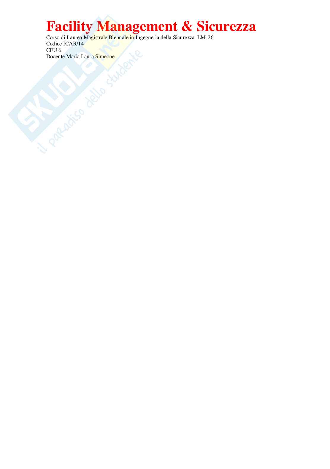 Facility Management & Sicurezza